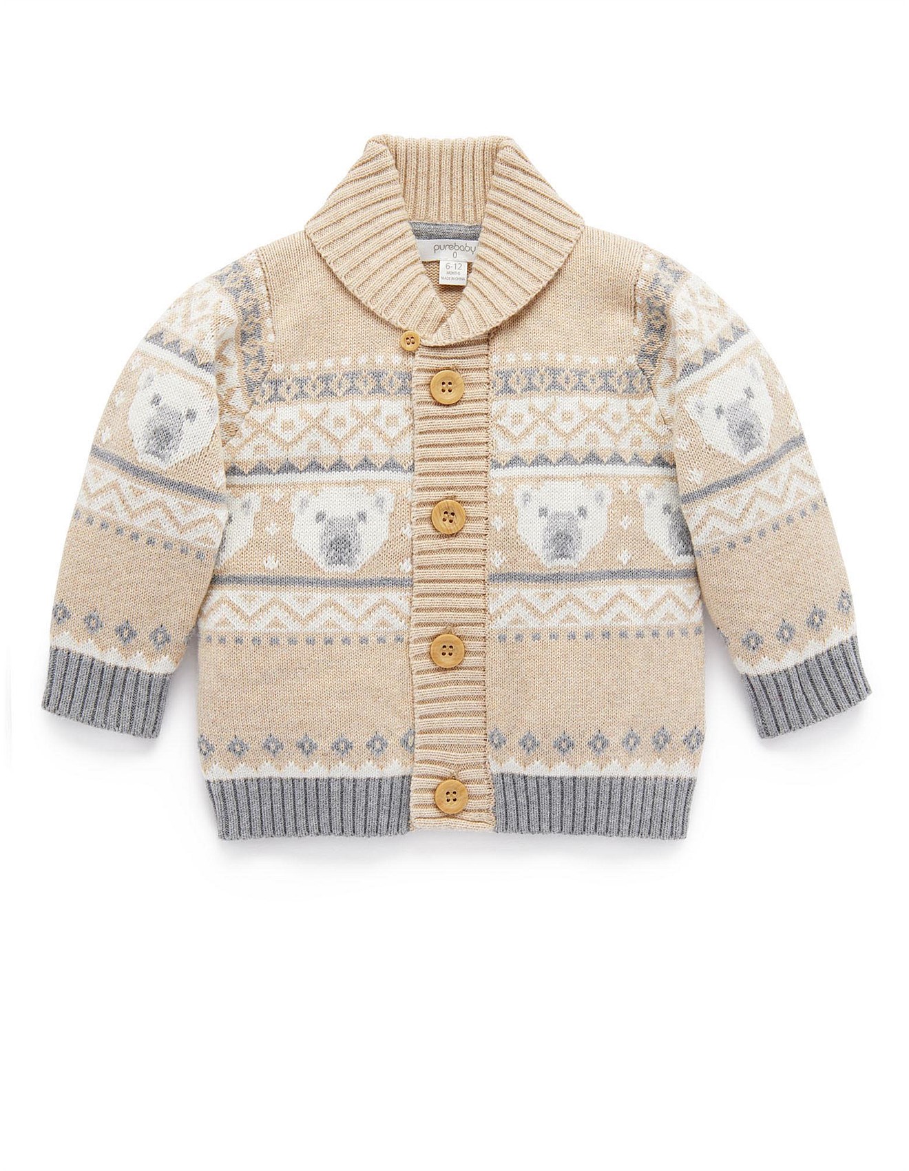 Purebaby Polar Bear Cardigan | David Jones