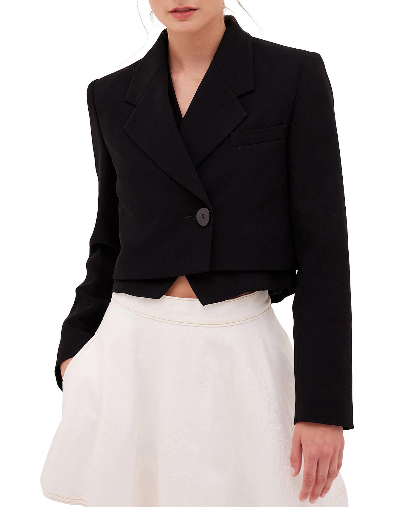 Bianca Spender Black Crepe Soho Jacket | David Jones