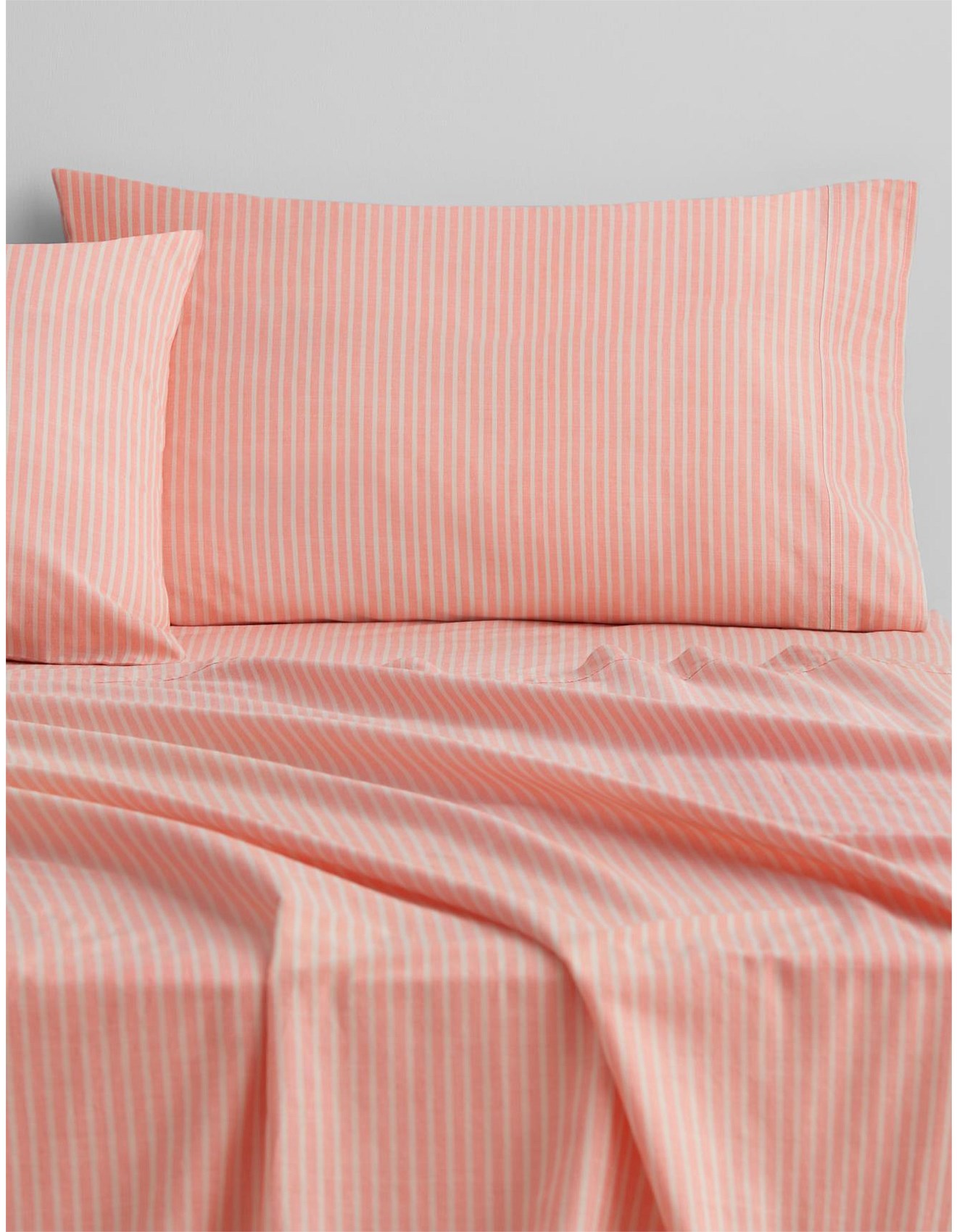 Sheridan Reilly Stripe King Single Sheet Set In Papaya | David Jones
