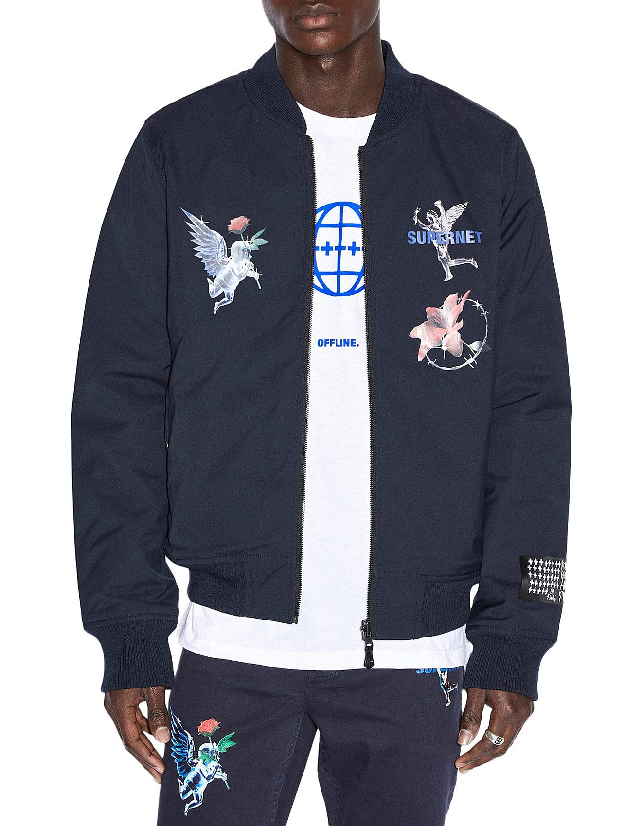 Ksubi Nft Reversible Bomber Jacket Midnight | David Jones