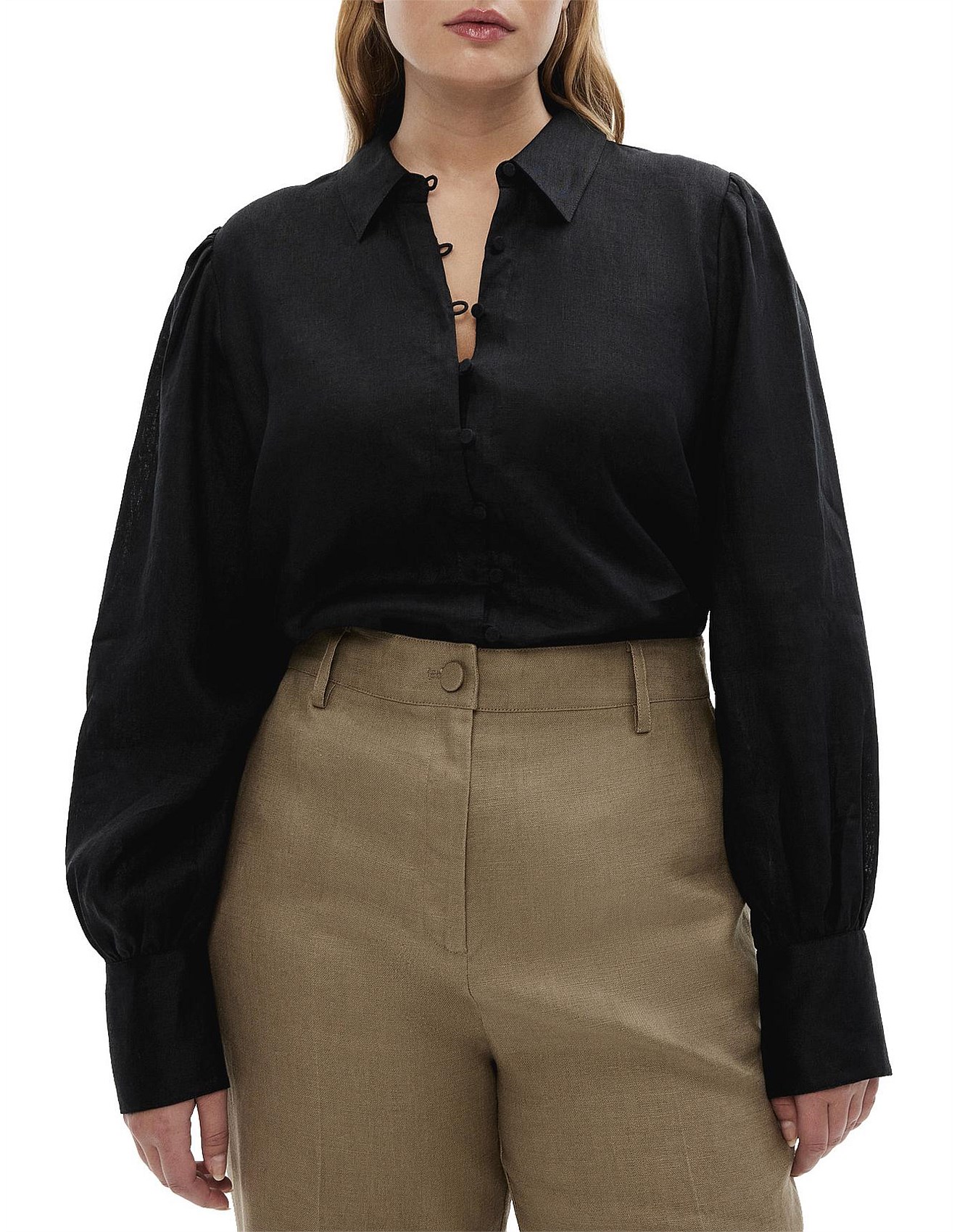 Witchery French Linen Volume Sleeve Shirt | David Jones