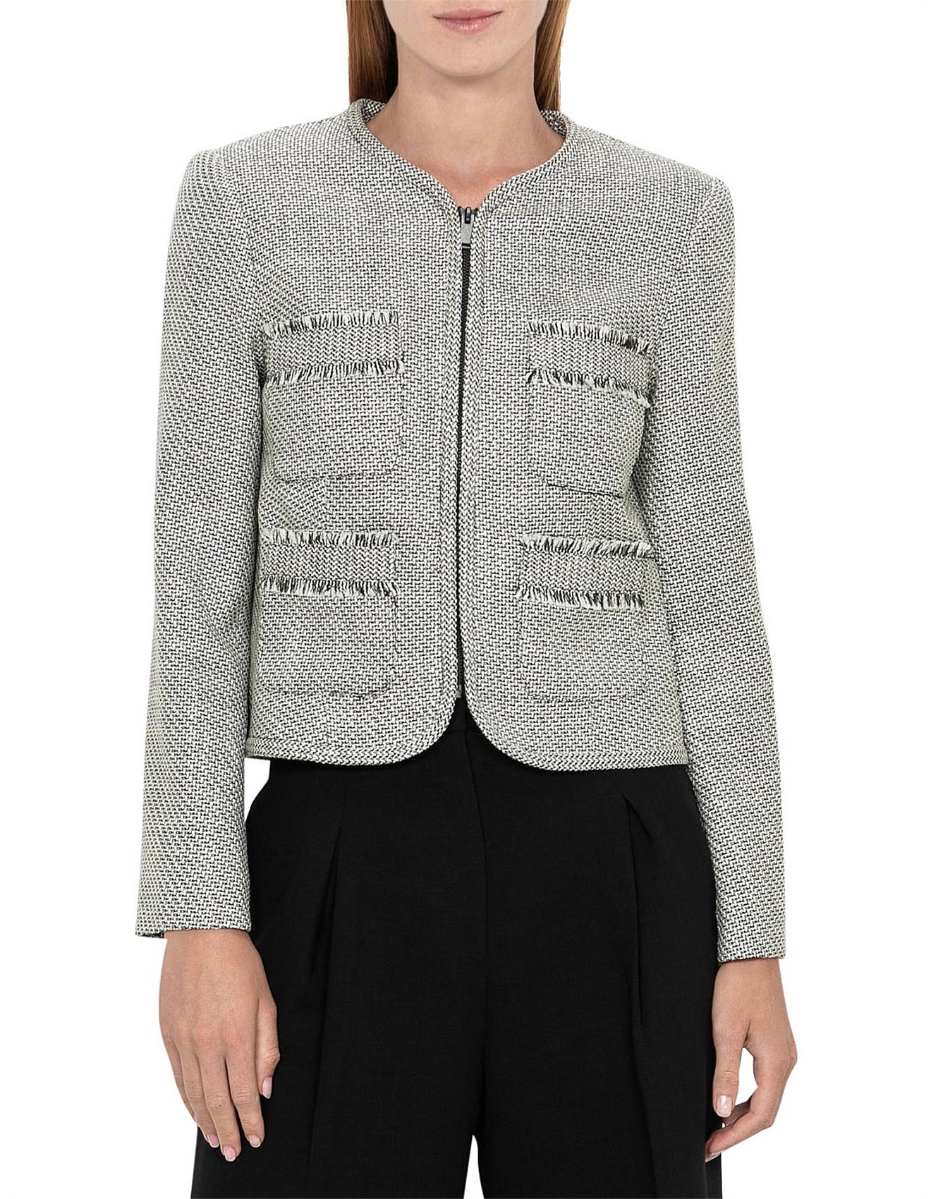 Veronika Maine Monotone Boucle Jacket | David Jones