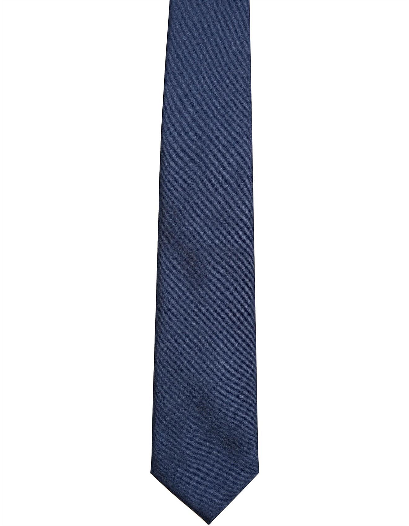 Oxford Solid Blue Tie | David Jones