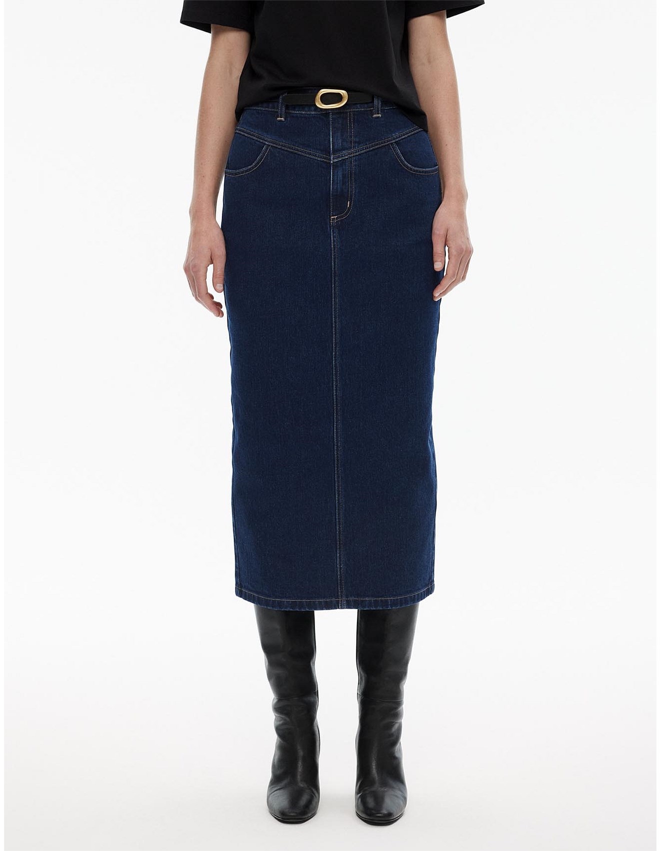 Witchery Yoke Front Longline Denim Skirt | David Jones