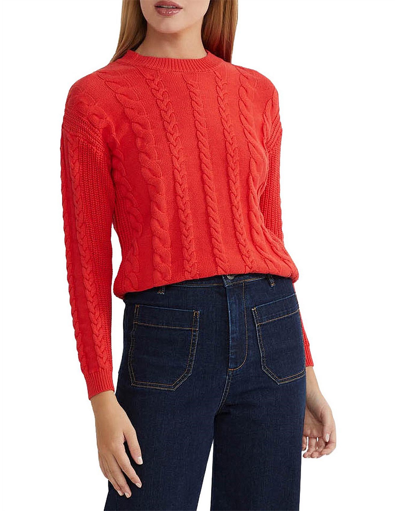 Oxford Kiki Cable Knit Top | David Jones
