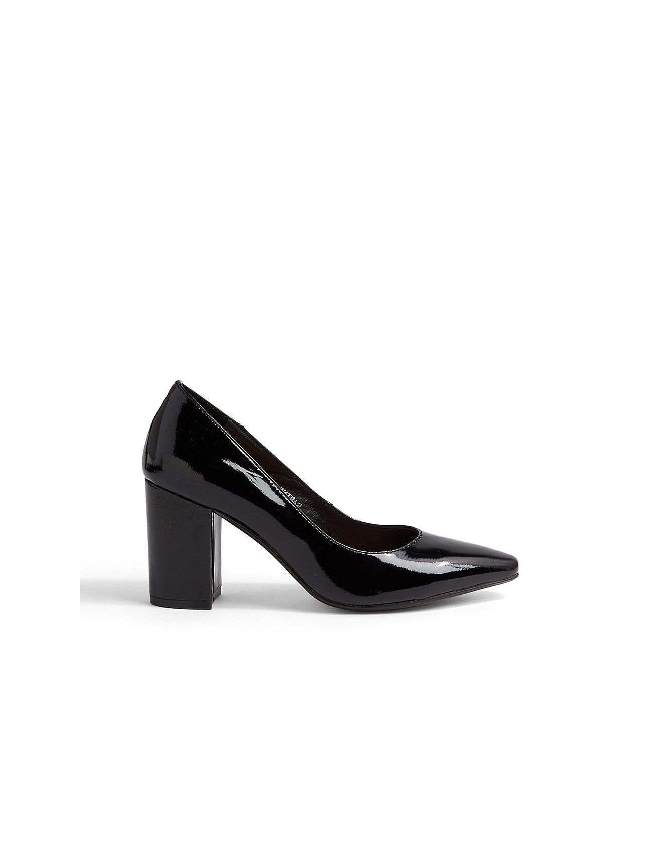 Midas Sabine Black Patent Leather Heels | David Jones