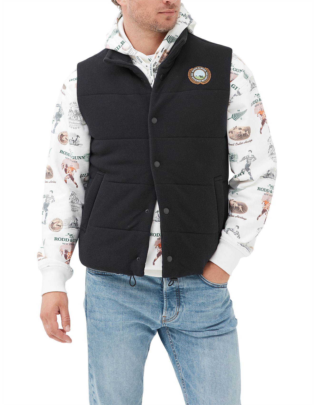 Rodd & Gunn Ballymore Vest -Noir | David Jones