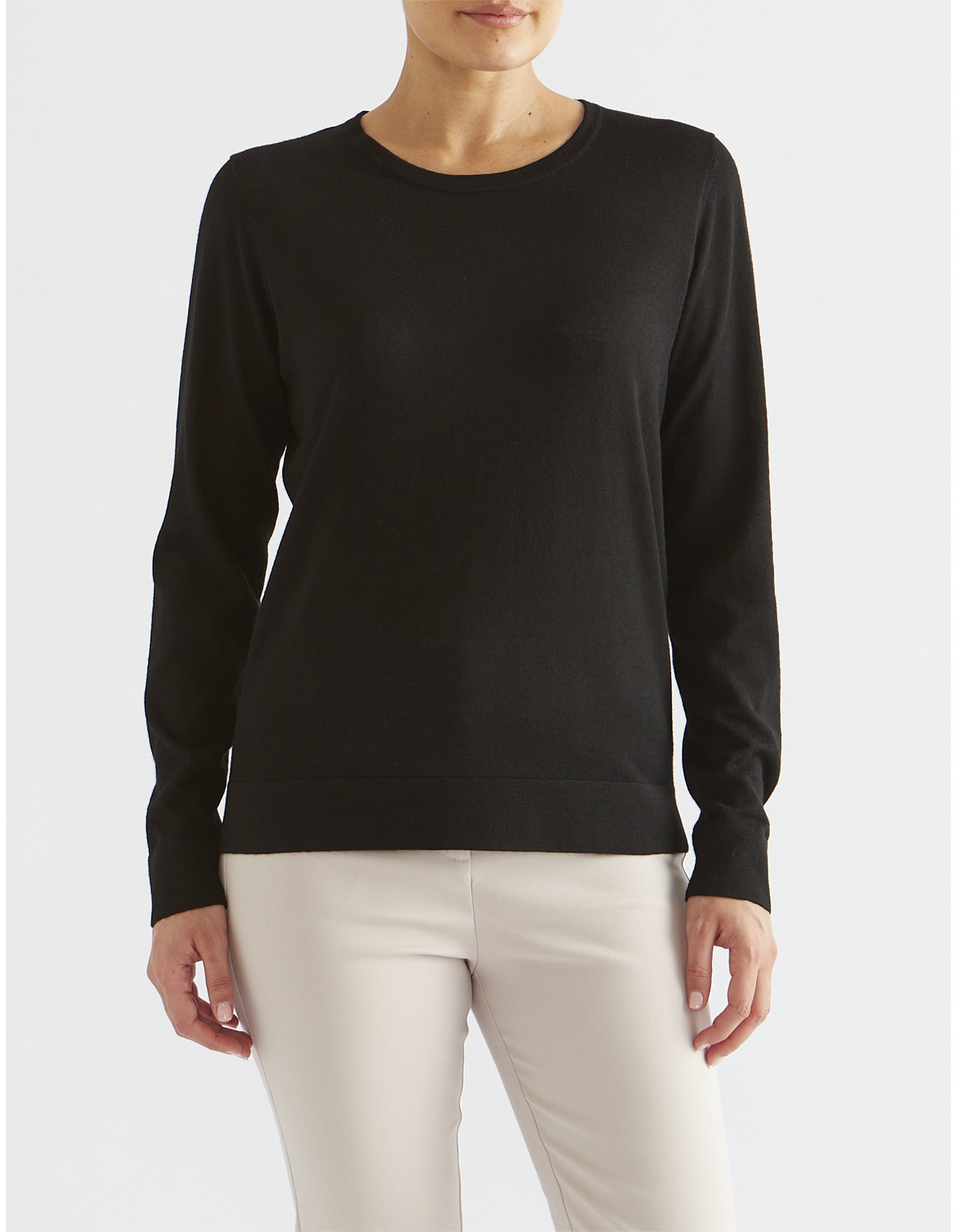 David Jones Collection Merino Crew Neck Sweater | David Jones