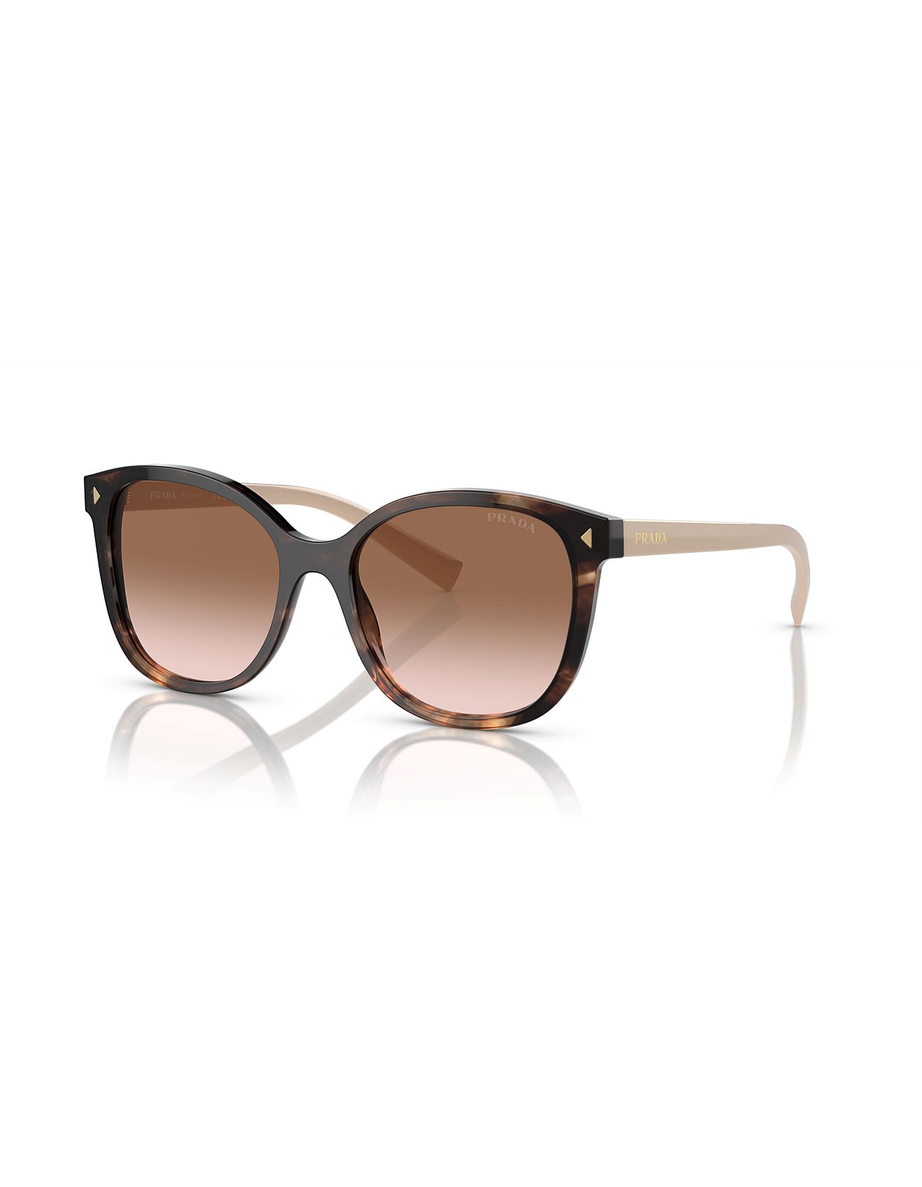 Prada Square Havana Brown Gradient Female Sunglass | David Jones
