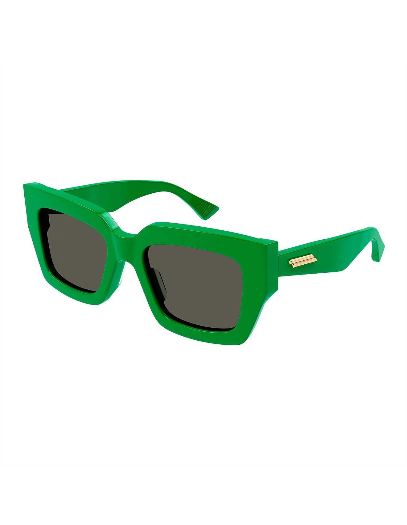 Bottega Veneta Green Rectangle Sunglasses | David Jones