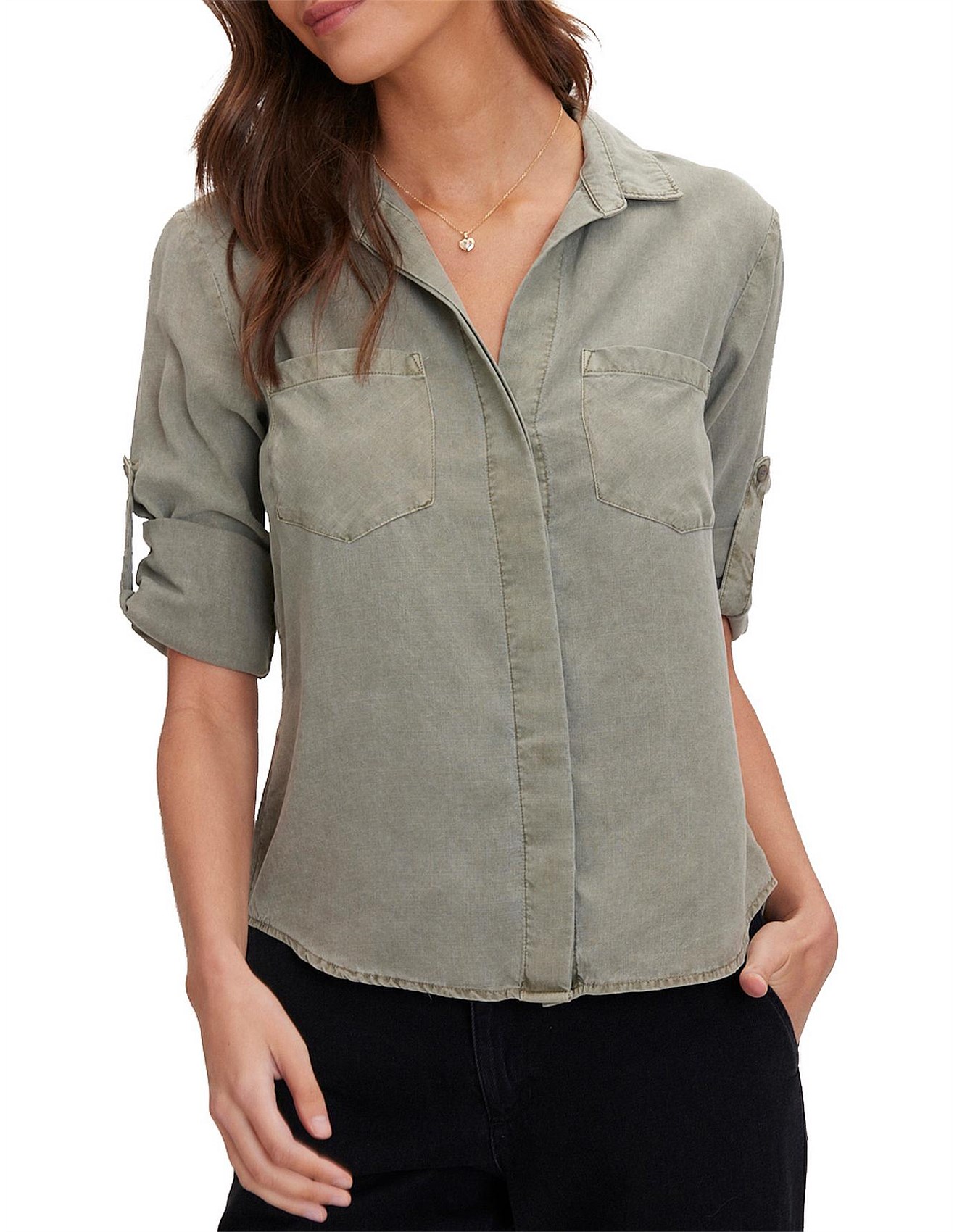 Bella Dahl Split Back Button Down Shirt | David Jones