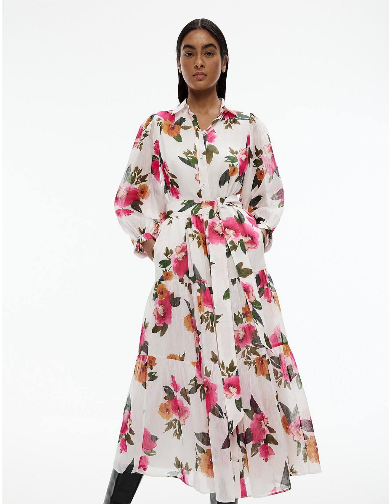 Witchery Watercolour Print Midi Dress | David Jones