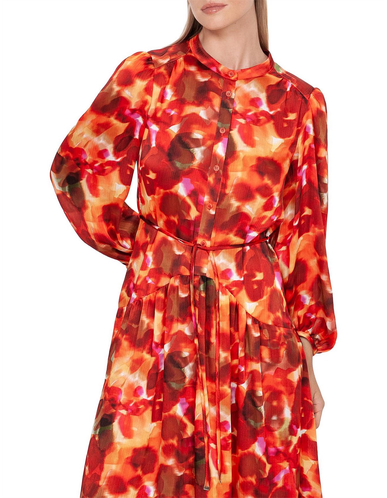 Women's Clothing | David Jones - WATERCOLOUR GEORGETTE MIDI DRESS