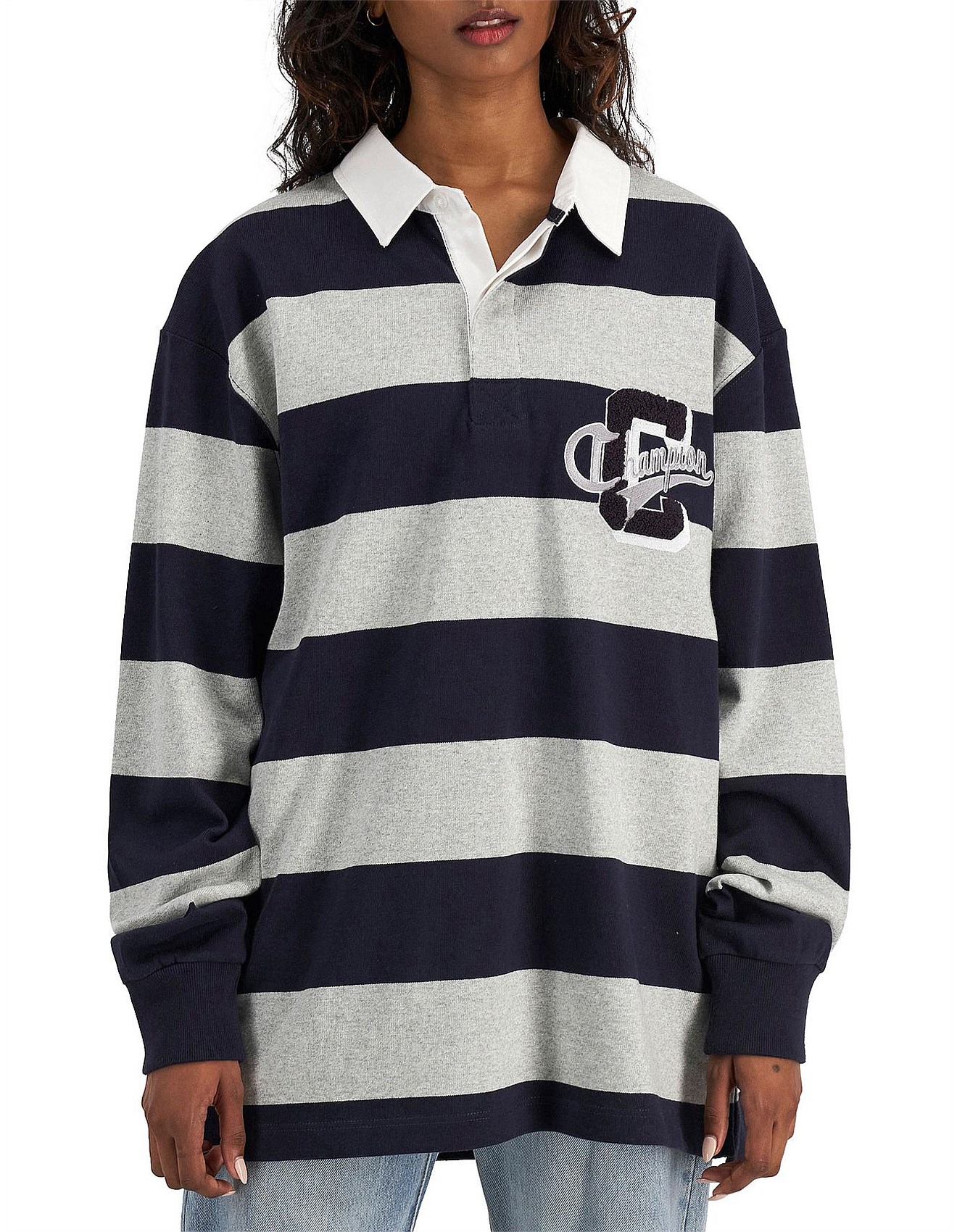 Champion Heritage Collegiate Long Sleeve Rugby Shirt | David Jones