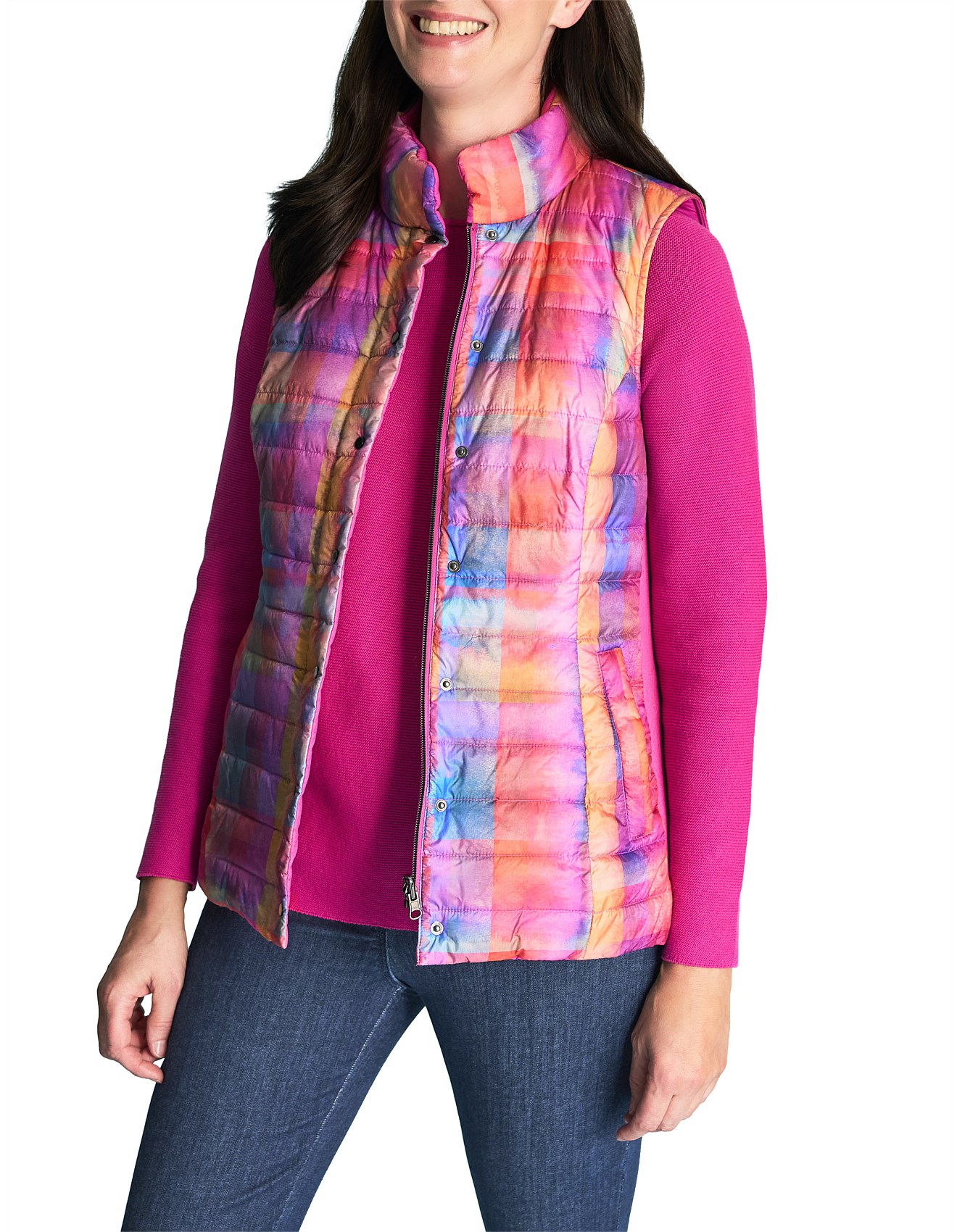 Blue Illusion Reversible Puffer Vest | David Jones