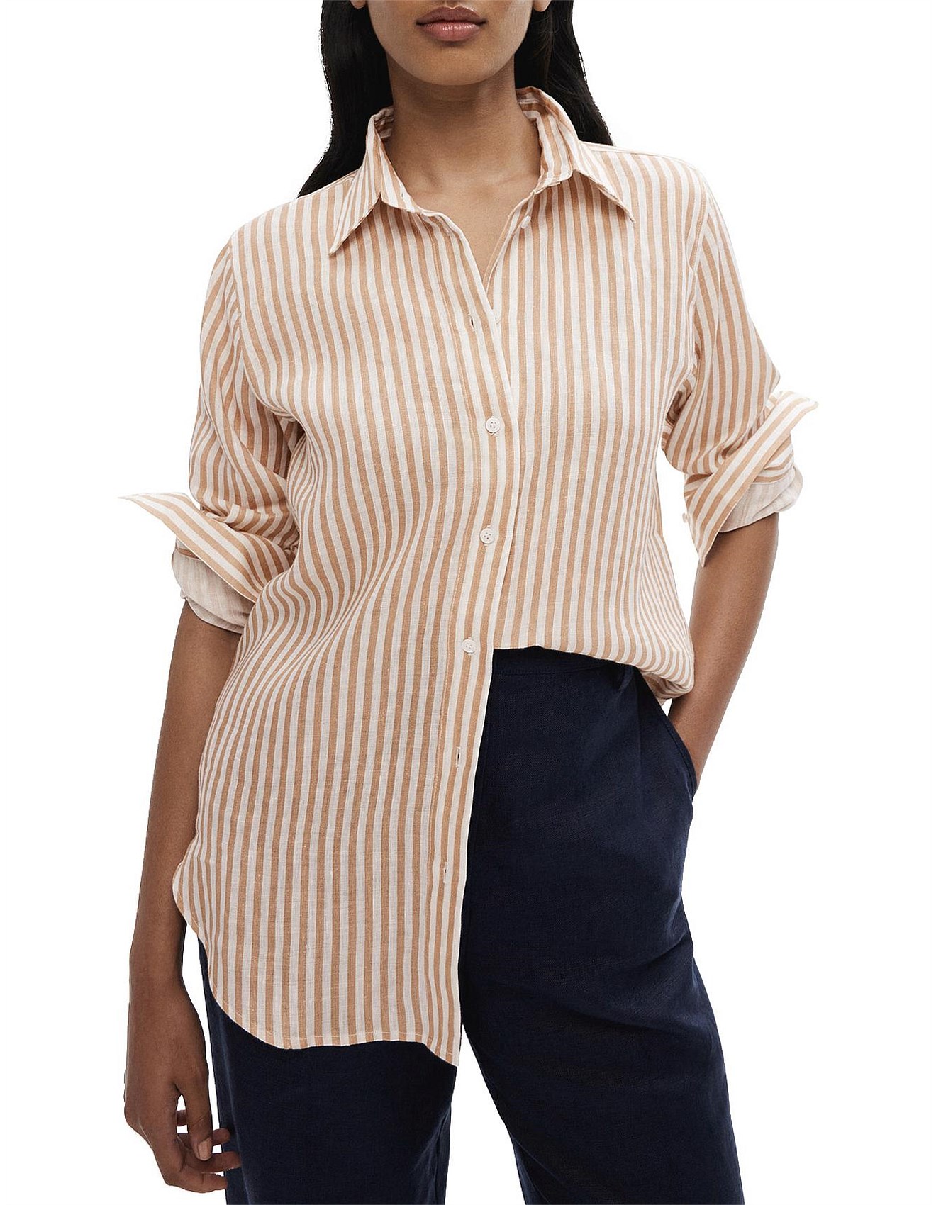 Witchery French Linen Stripe Shirt | David Jones