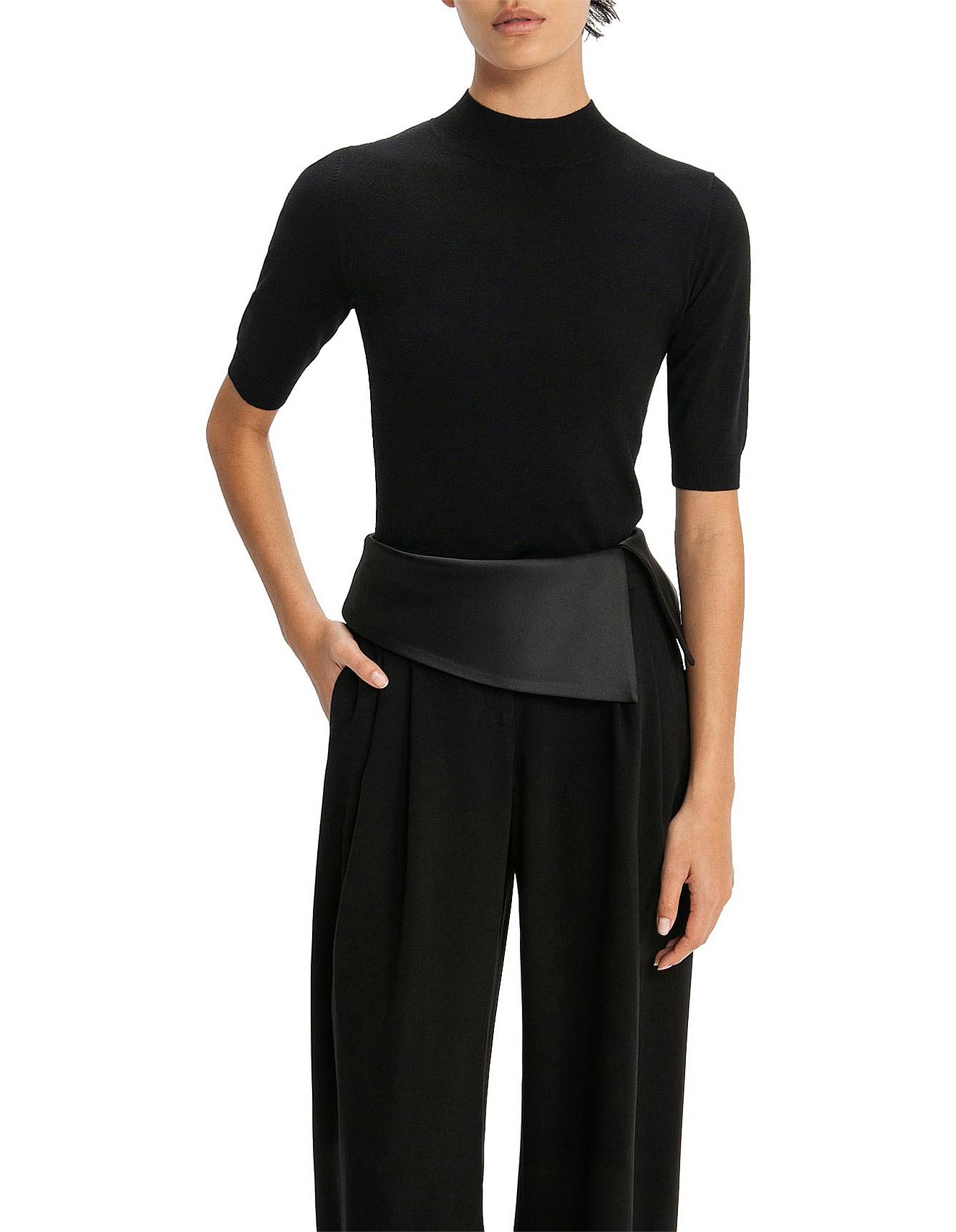 Cue Elbow Sleeve Funnel Neck Knit | David Jones