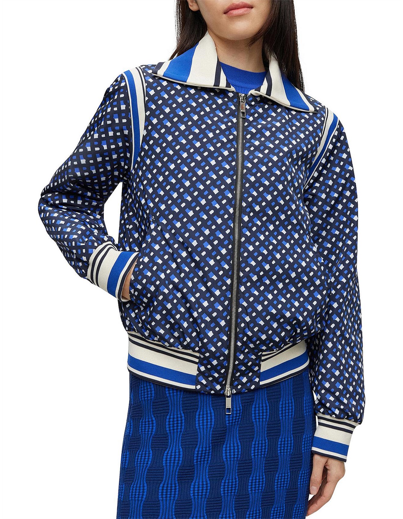 Boss Regular-fit Jacket With Digitally Printed Monograms | David Jones