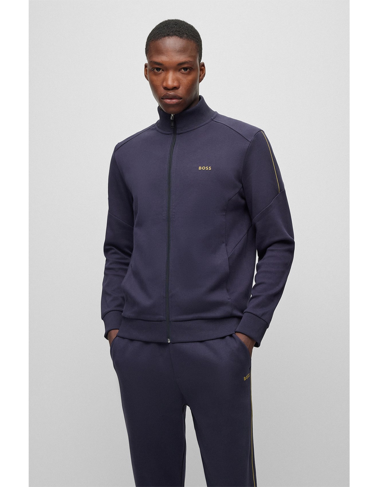 Boss Contrast-branding Tracksuit In Interlock Cotton | David Jones