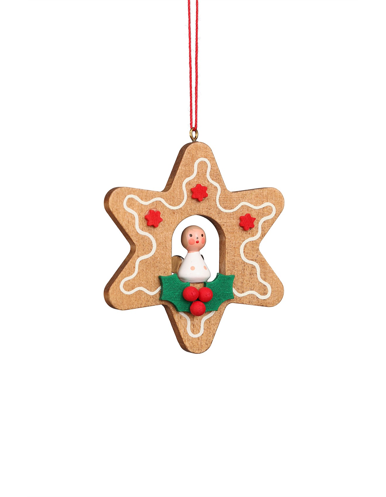 Christian Ulbricht 6cm Gingerbread Star Angel German Wooden Ornament ...