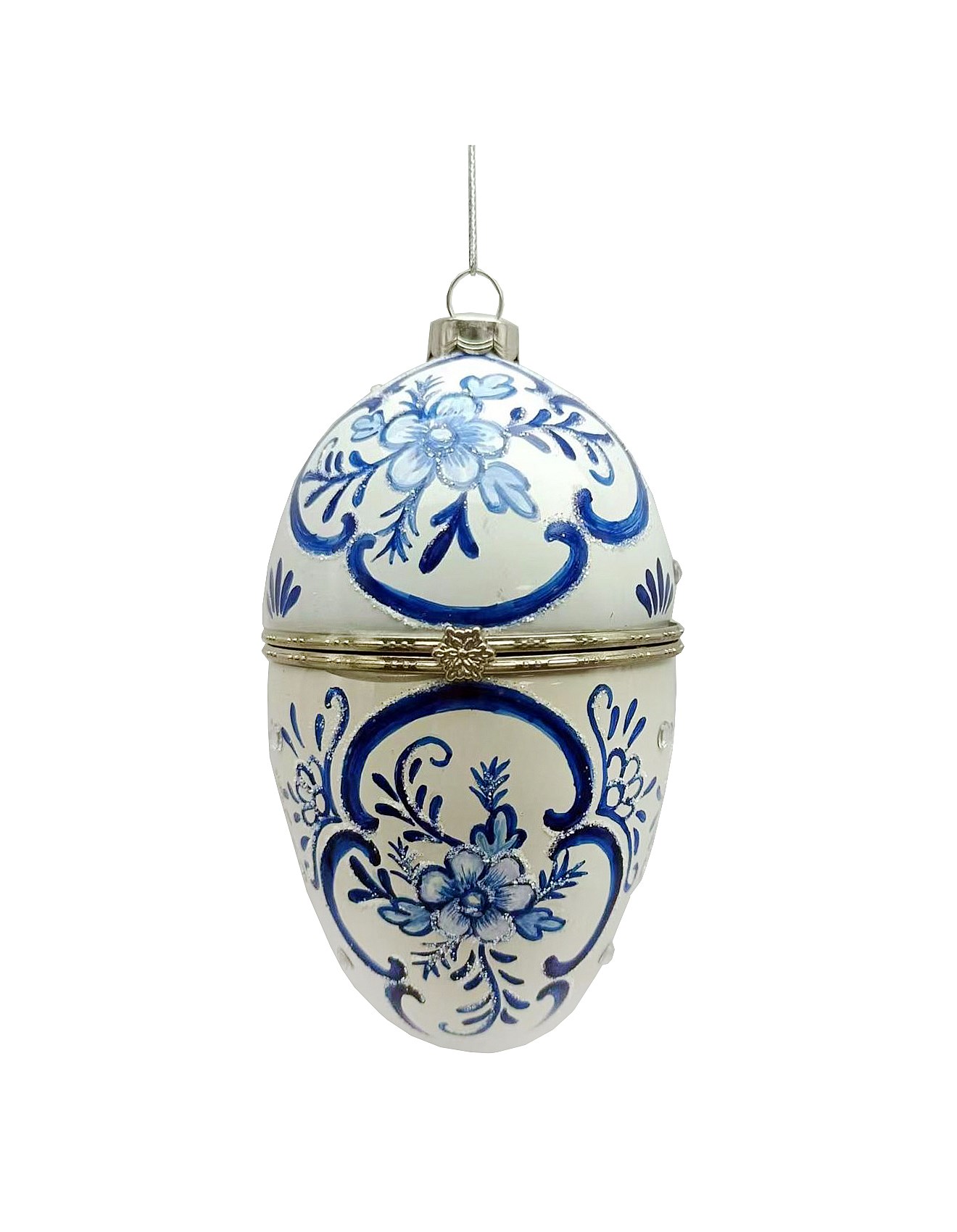 David Jones Collection Blue Egg Shape Hinge Box | David Jones