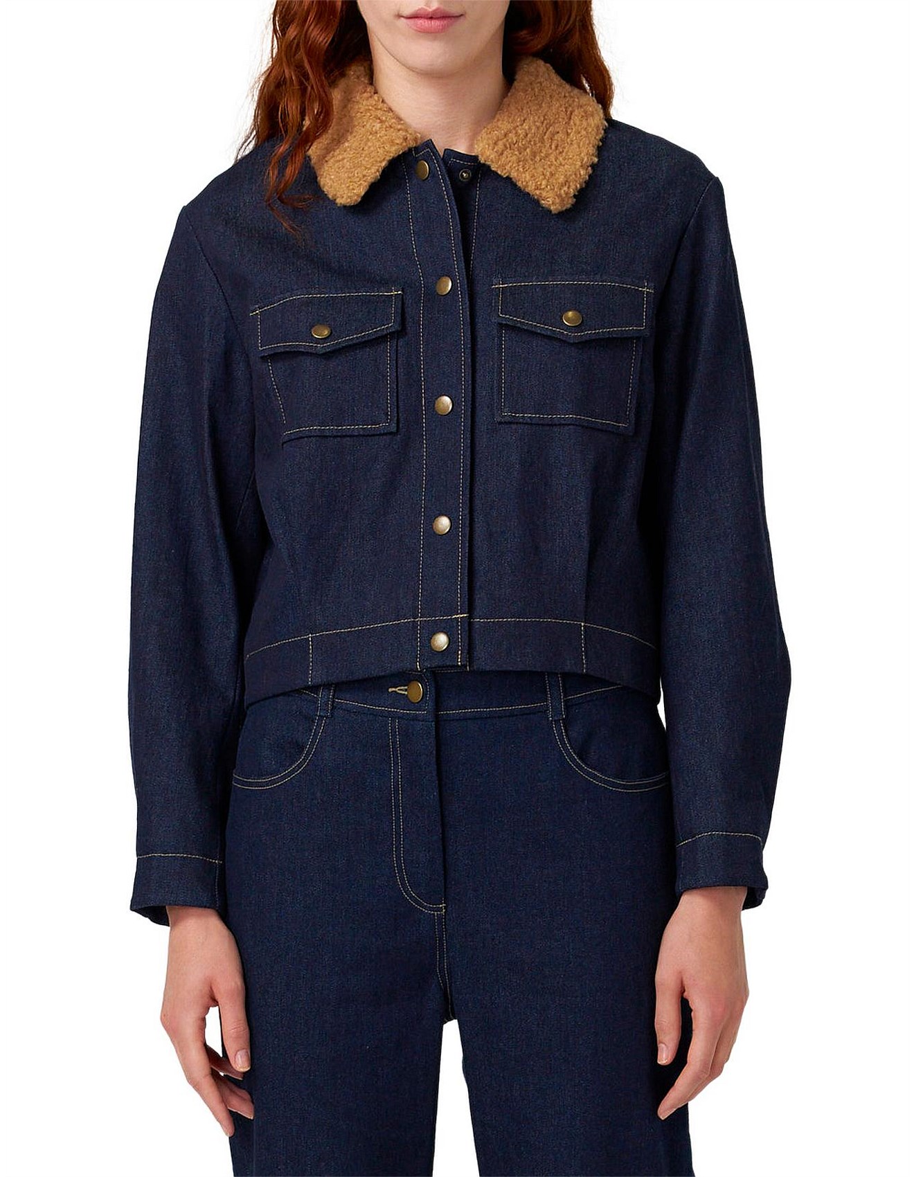 Sylvester Denim Shearling Jacket | David Jones