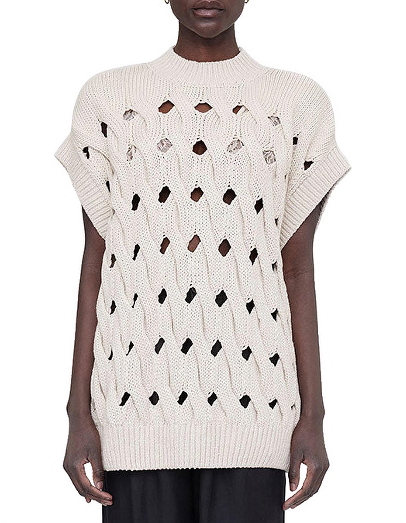 Anine Bing Dray Vest Cream | David Jones