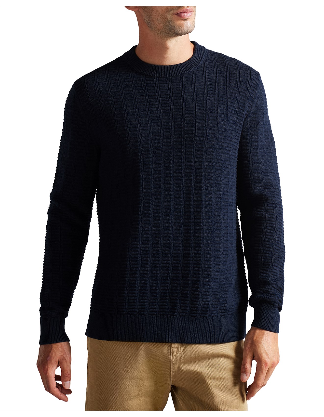 Ted Baker Crannog Long Sleeve Textured Crew Neck | David Jones