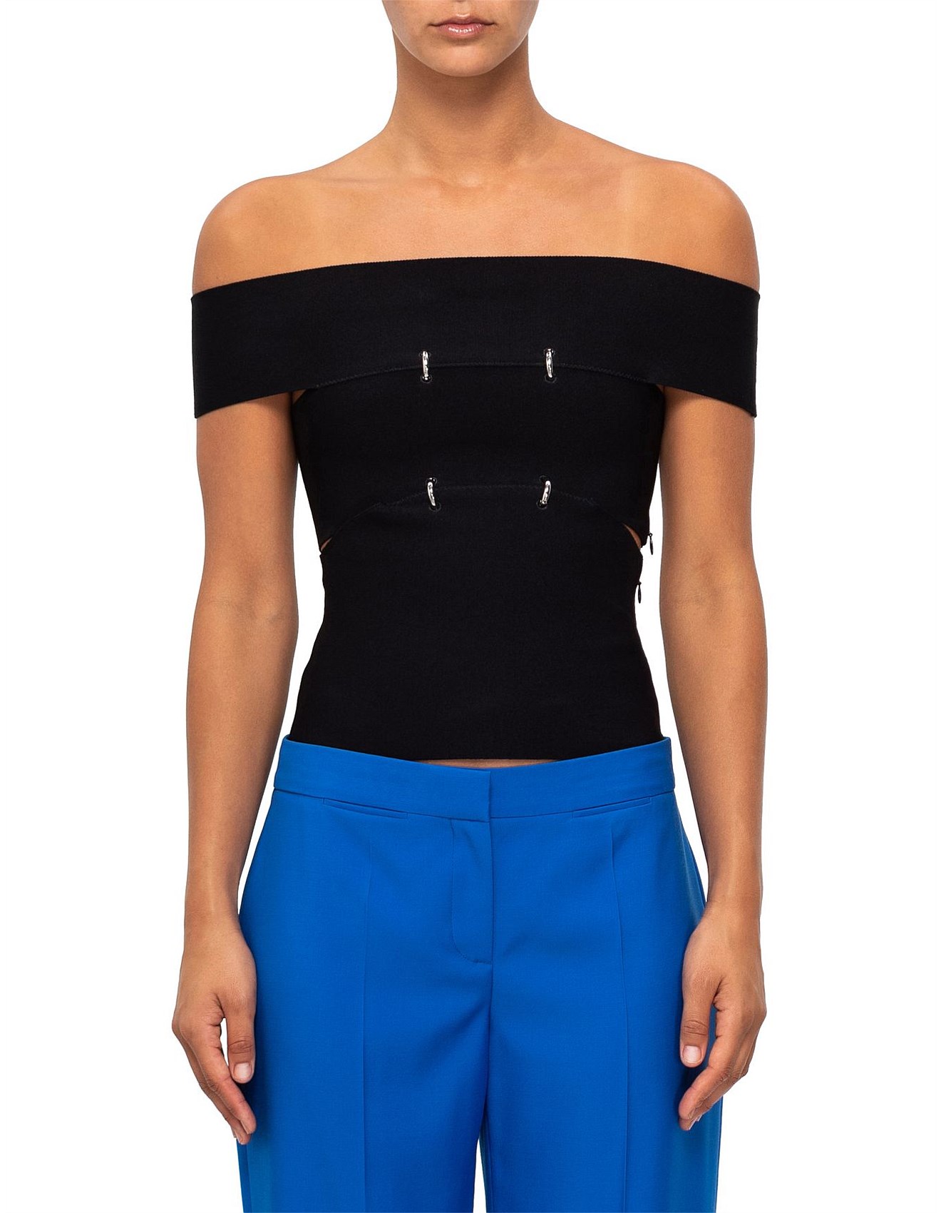 Alexander Mcqueen Off Shoulder Slashed Top | David Jones