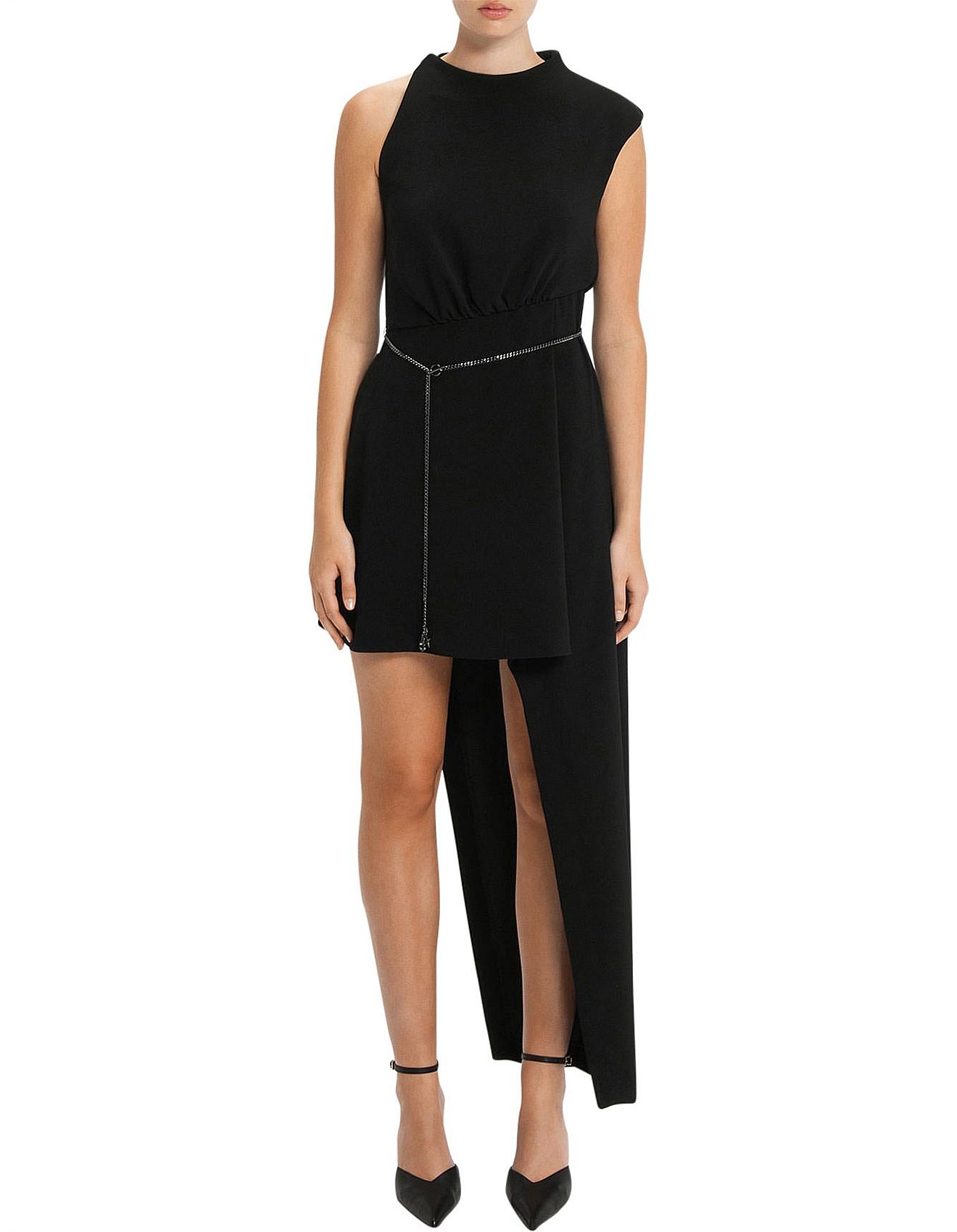 Cue Asymmetric Draped Tail Dress | David Jones
