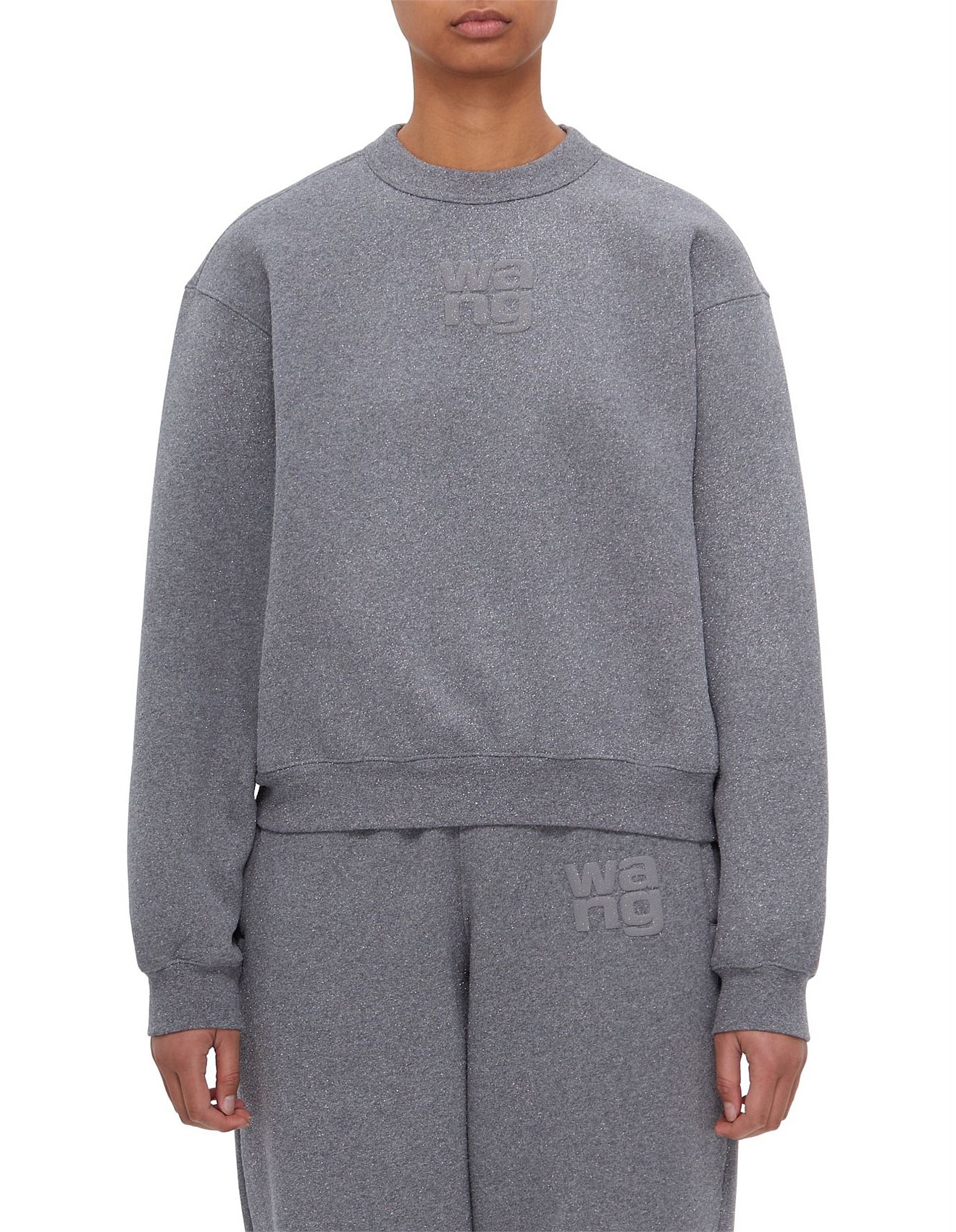 T By Alexander Wang Heavy Weight Terry Sweashirt Puff Print Stacked ...