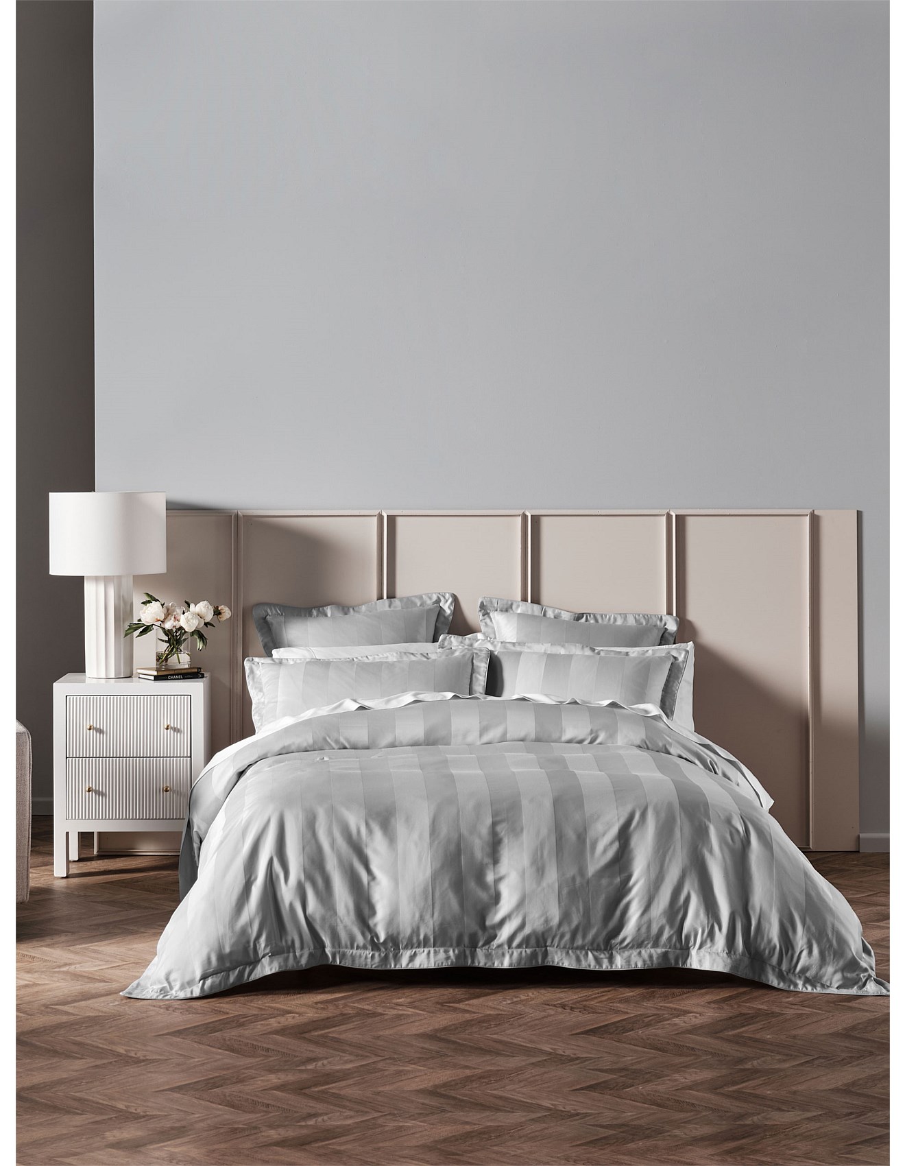 Linen House Francesco Super King Quilt Cover Set In Silver | David Jones