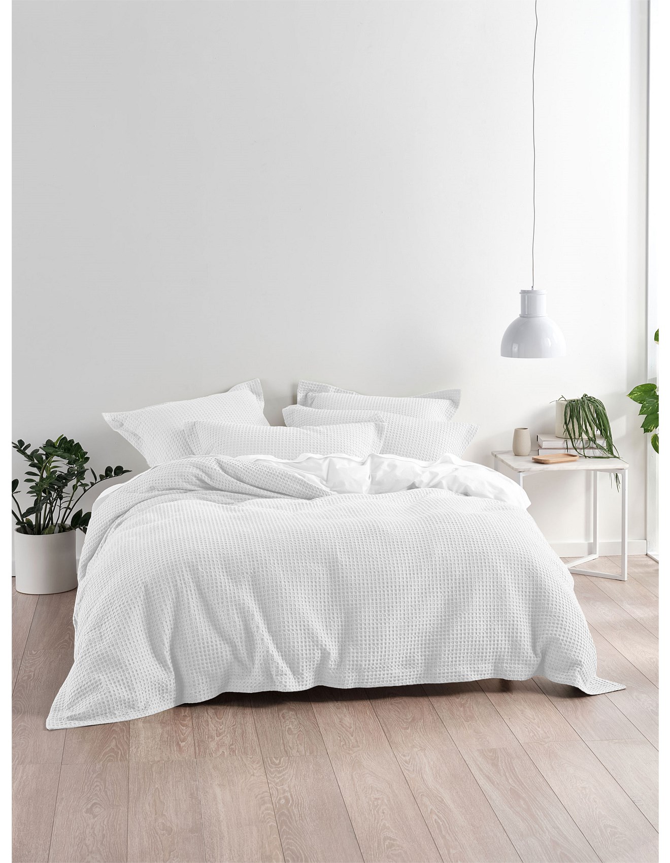 Linen House Deluxe Waffle Queen Quilt Cover Set In White | David Jones