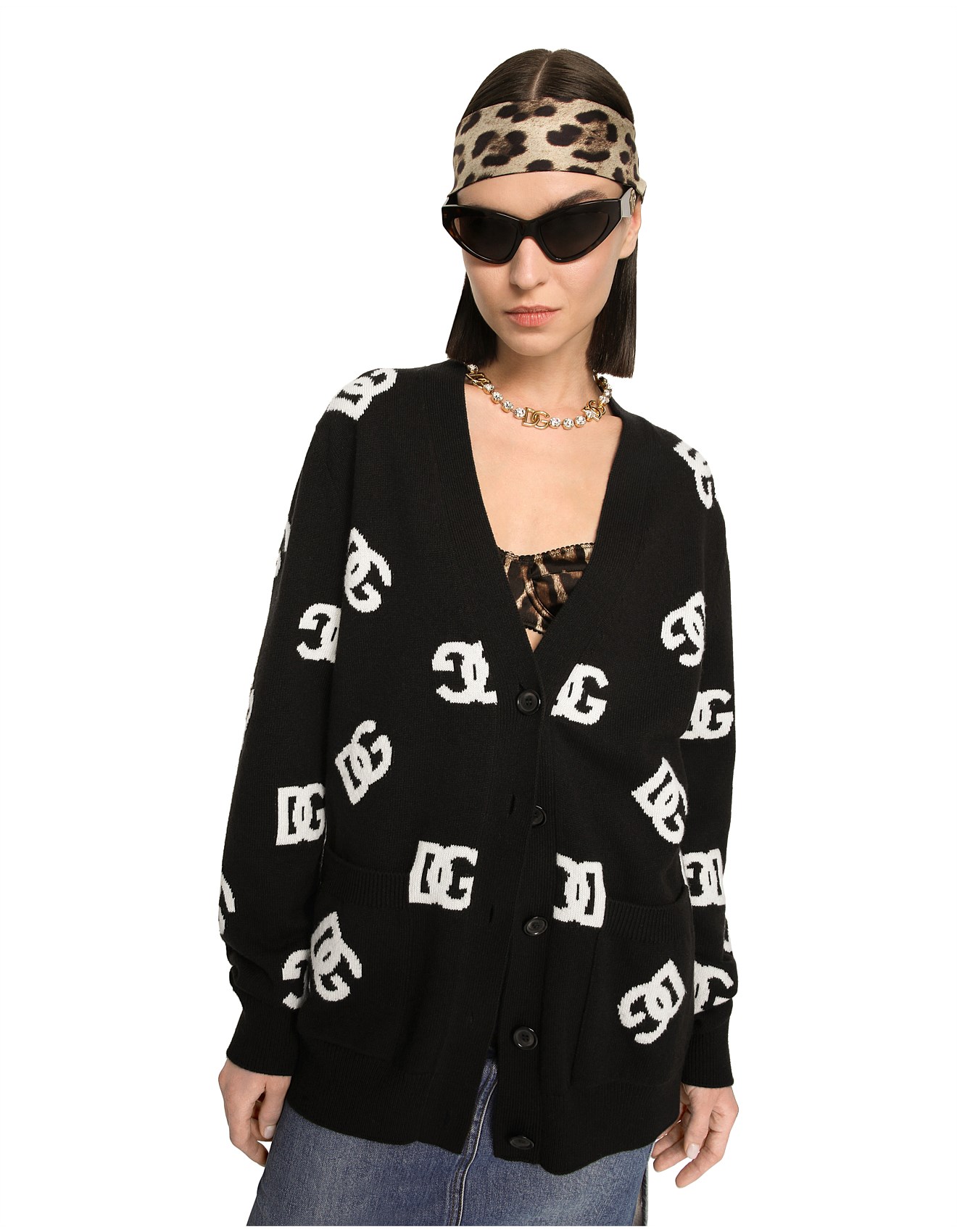 Dolce & Gabbana Logo Knit Cardigan | David Jones