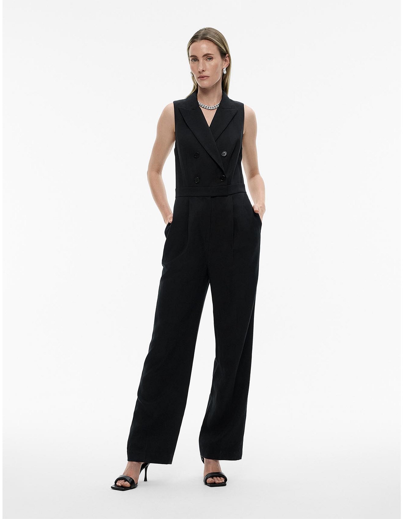 Witchery Linen Blend Tuxedo Jumpsuit | David Jones