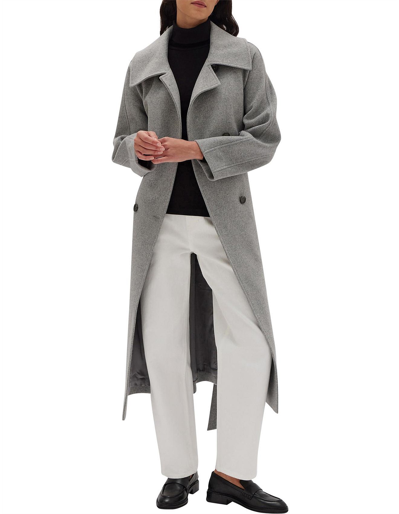 Assembly Label Cocoon Coat Grey Marle | David Jones