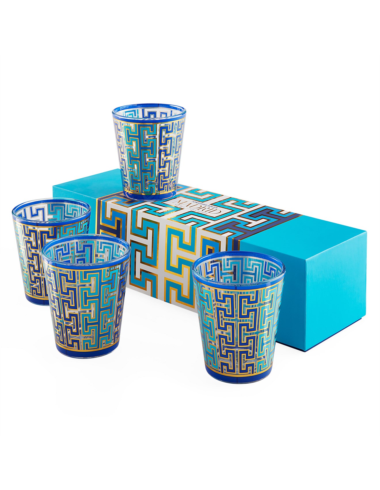 Jonathan Adler Boxed Madrid Glassware -Set Of 4 | David Jones