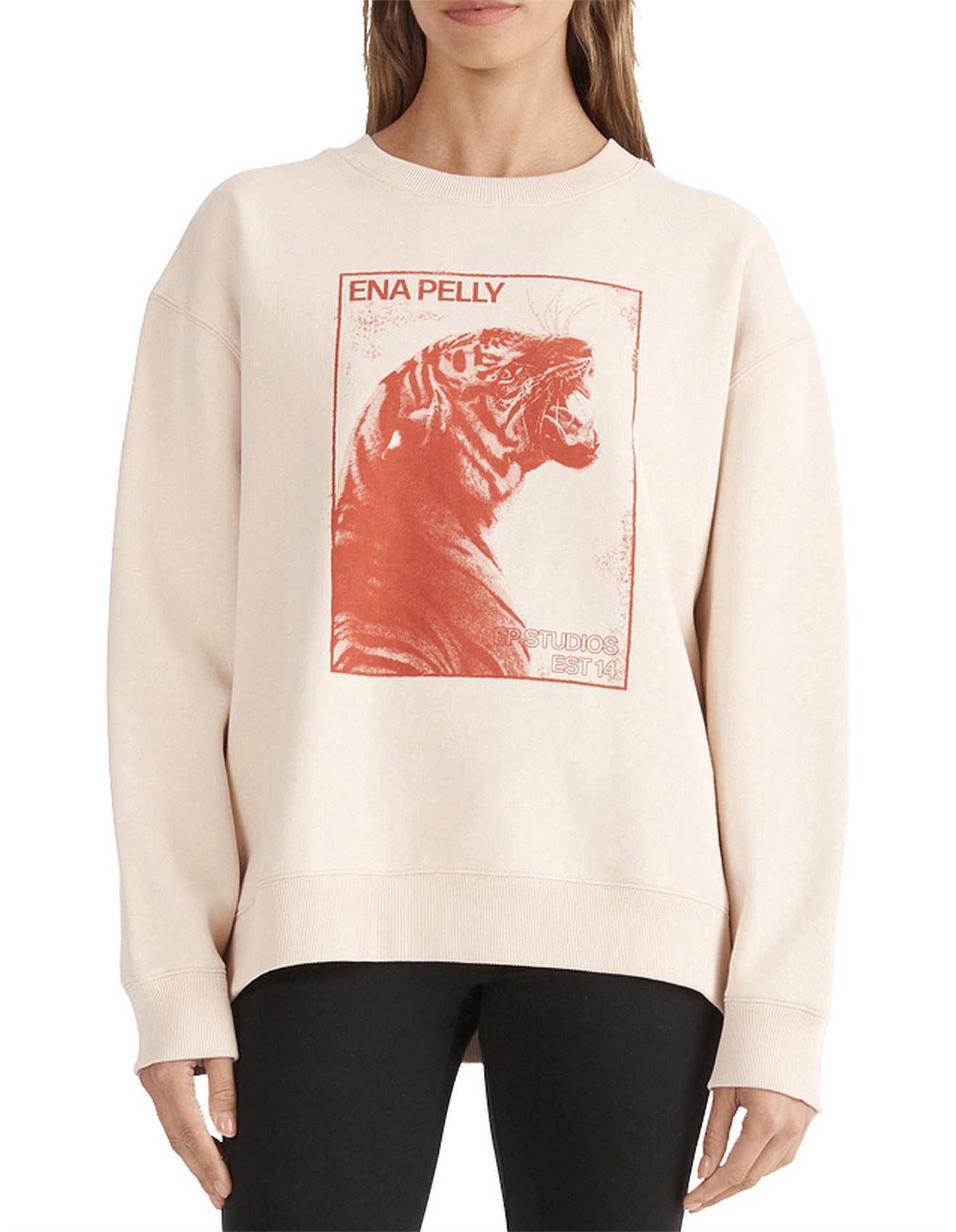 Ena Pelly Stamped Tiger Oversized Sweater | David Jones