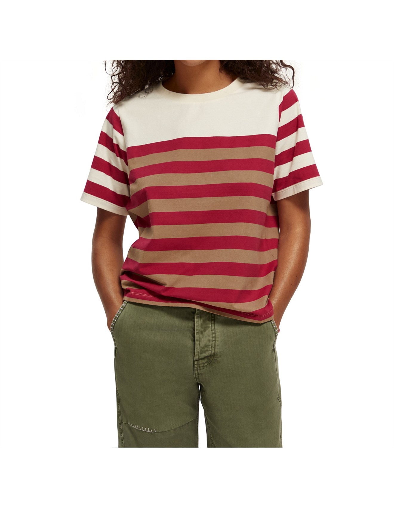 Scotch & Soda Bold Striped Boxy Fit Tee | David Jones