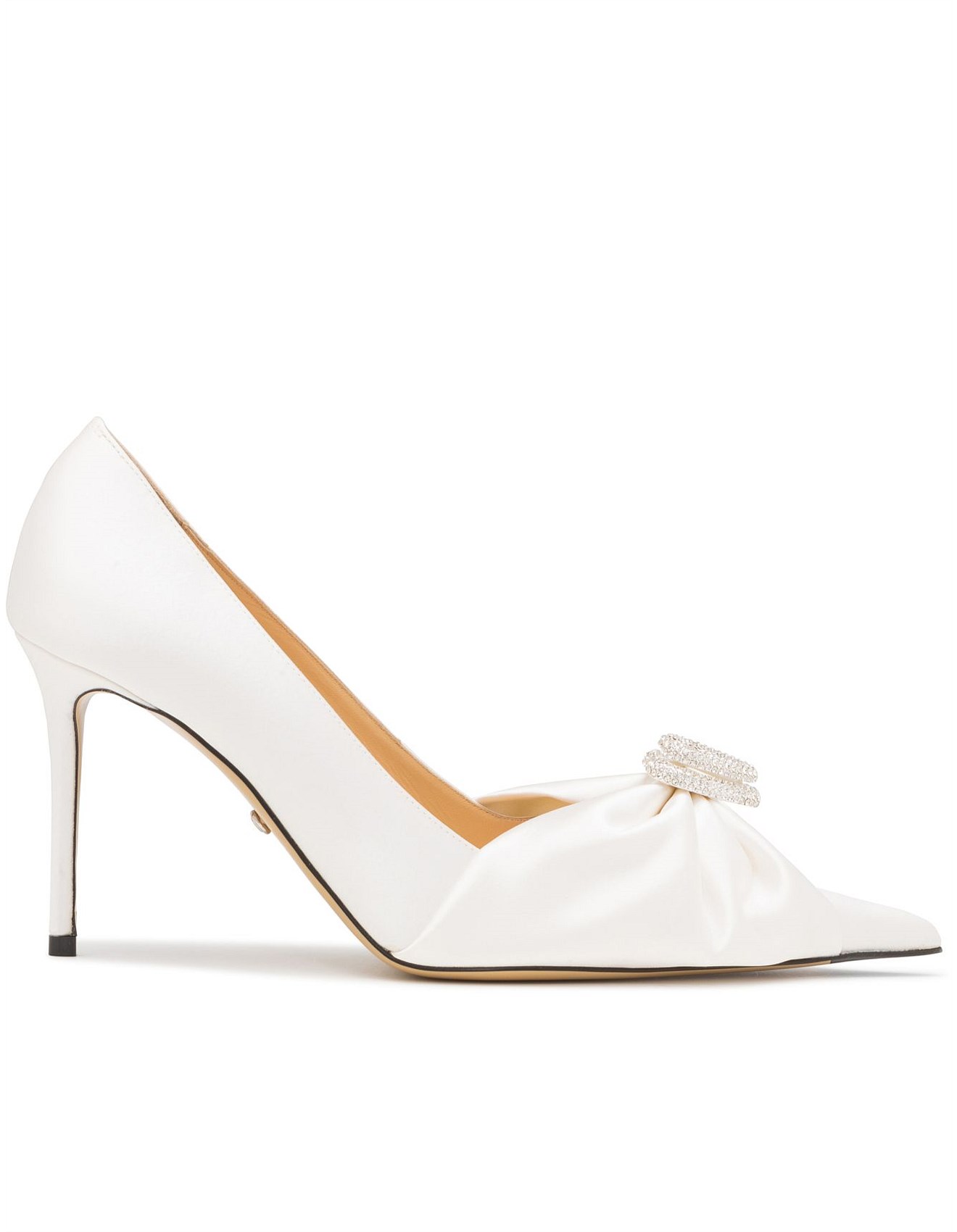 Mach & Mach Double Heart Silk Draped Satin Pump 95 | David Jones