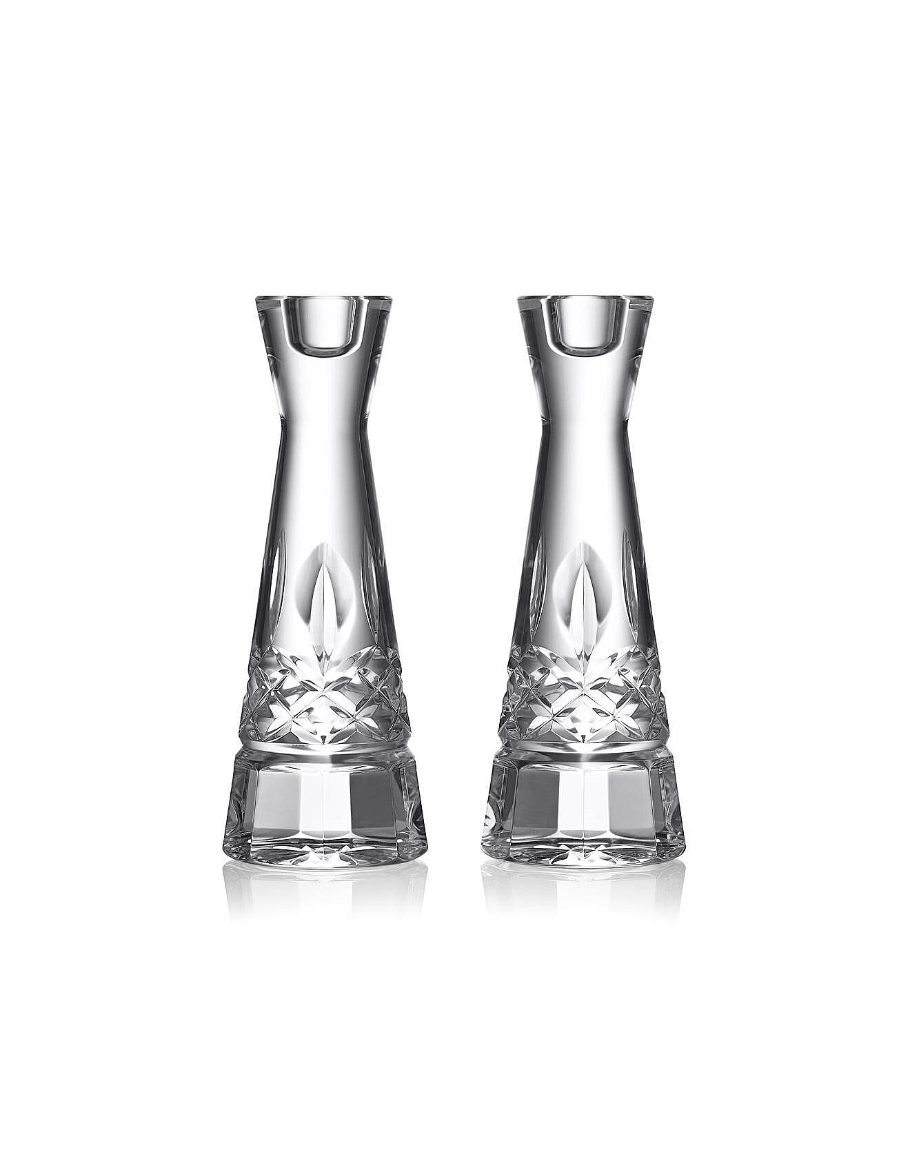 Waterford Crystal Lismore Round Candlestick 20cm, Set Of 2 | David Jones