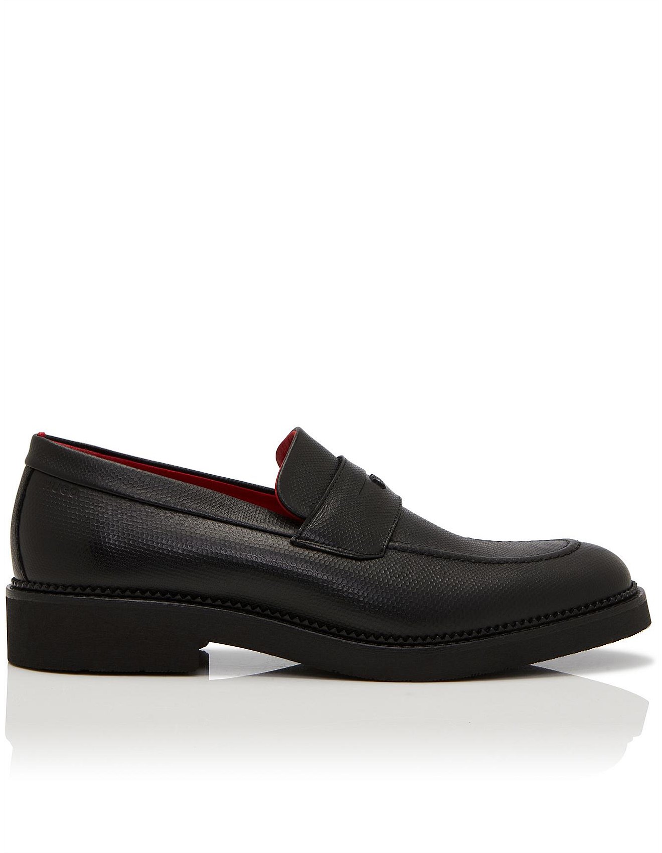 Hugo Luxity Leather Loafer With Elegant Strap | David Jones