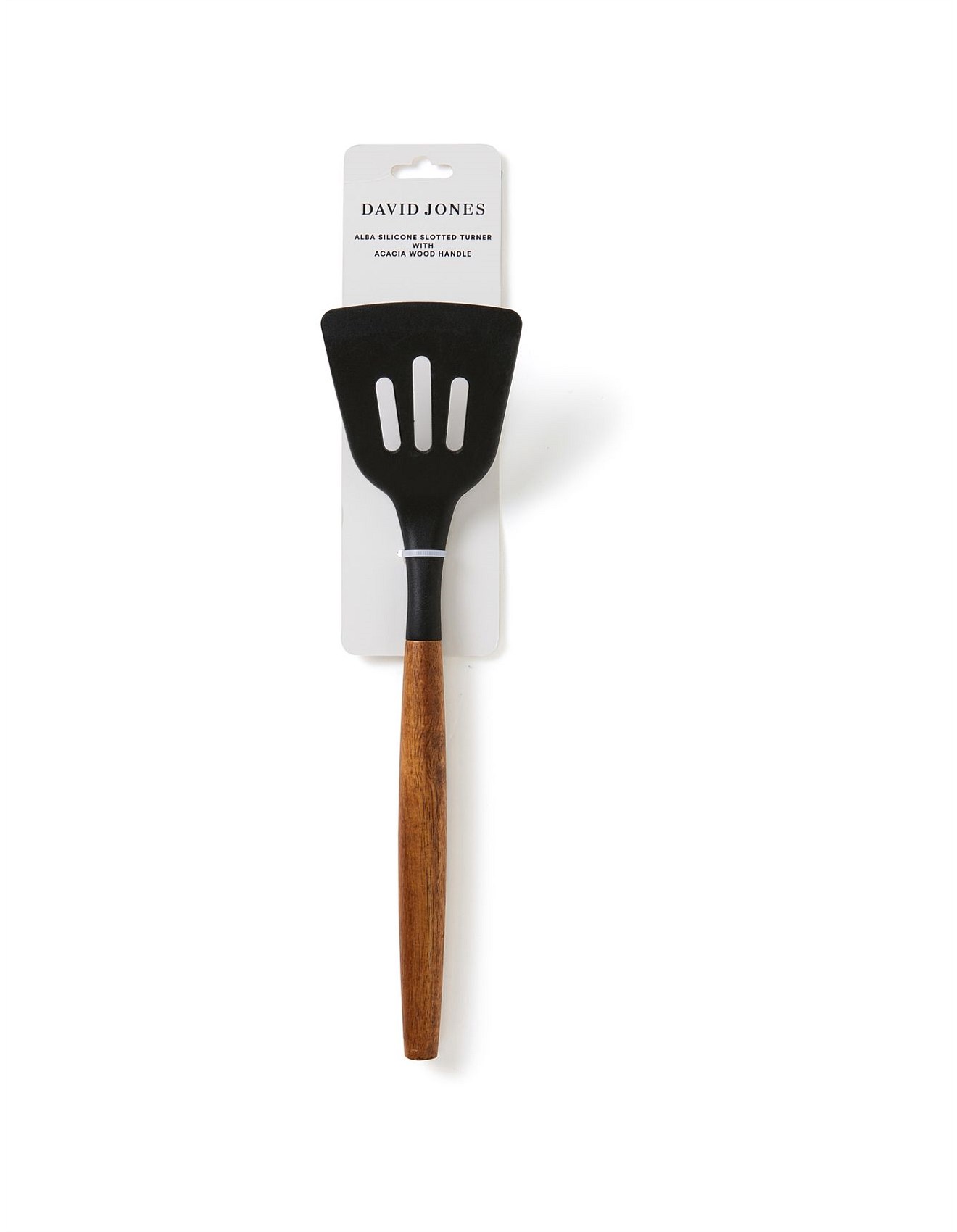 David Jones Collection Alba Silicone Slotted Turner With Acacia Wood ...