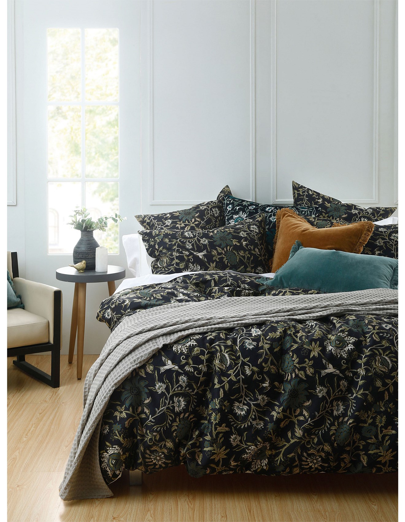 Mm Linen Queen Quilt Cover Set Ivy Ebony | David Jones