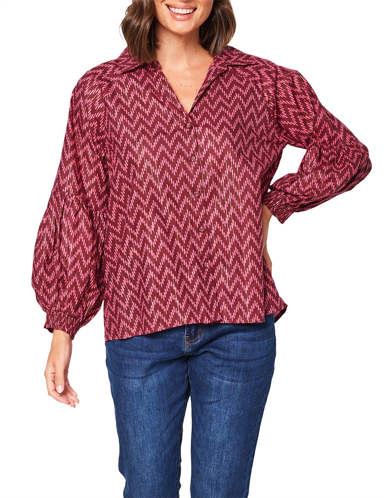 Adrift Eva Collared Blouse | David Jones