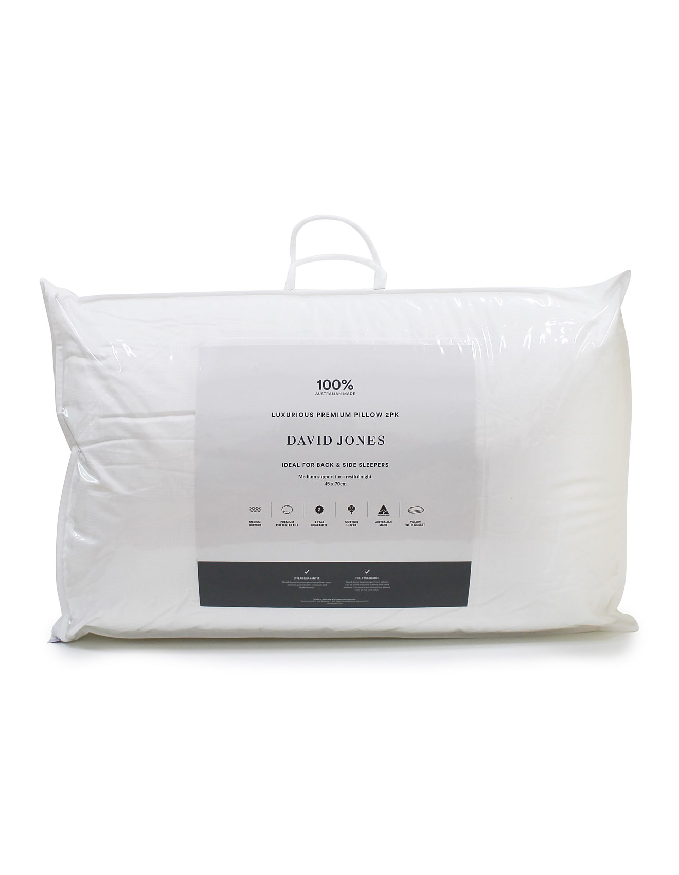 David Jones Collection Luxurious Gusseted Premium Pillow Set | David Jones