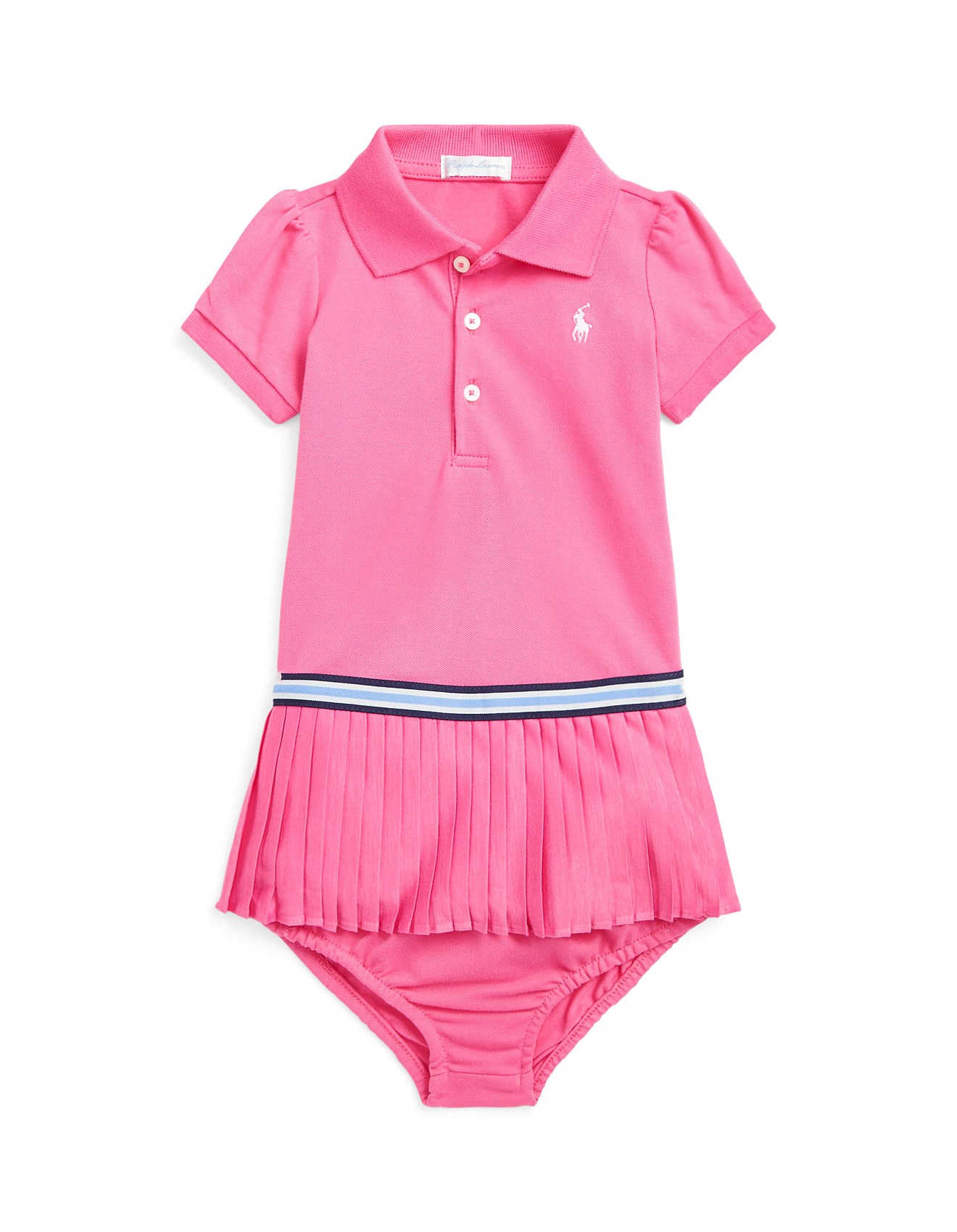 Polo Ralph Lauren Pleated Mesh Polo Dress & Bloomer (3m-24m) | David Jones
