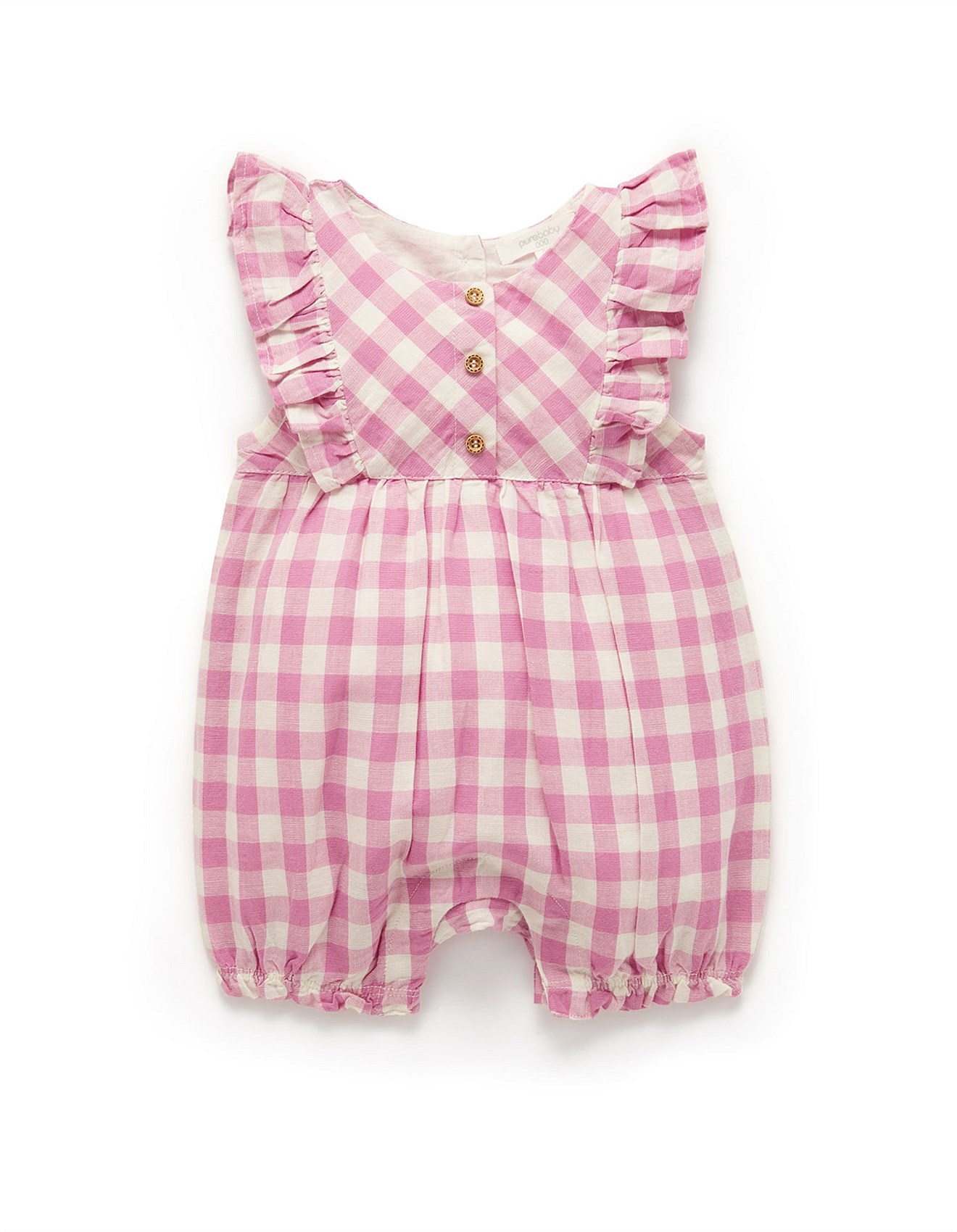 Purebaby Gingham Romper | David Jones