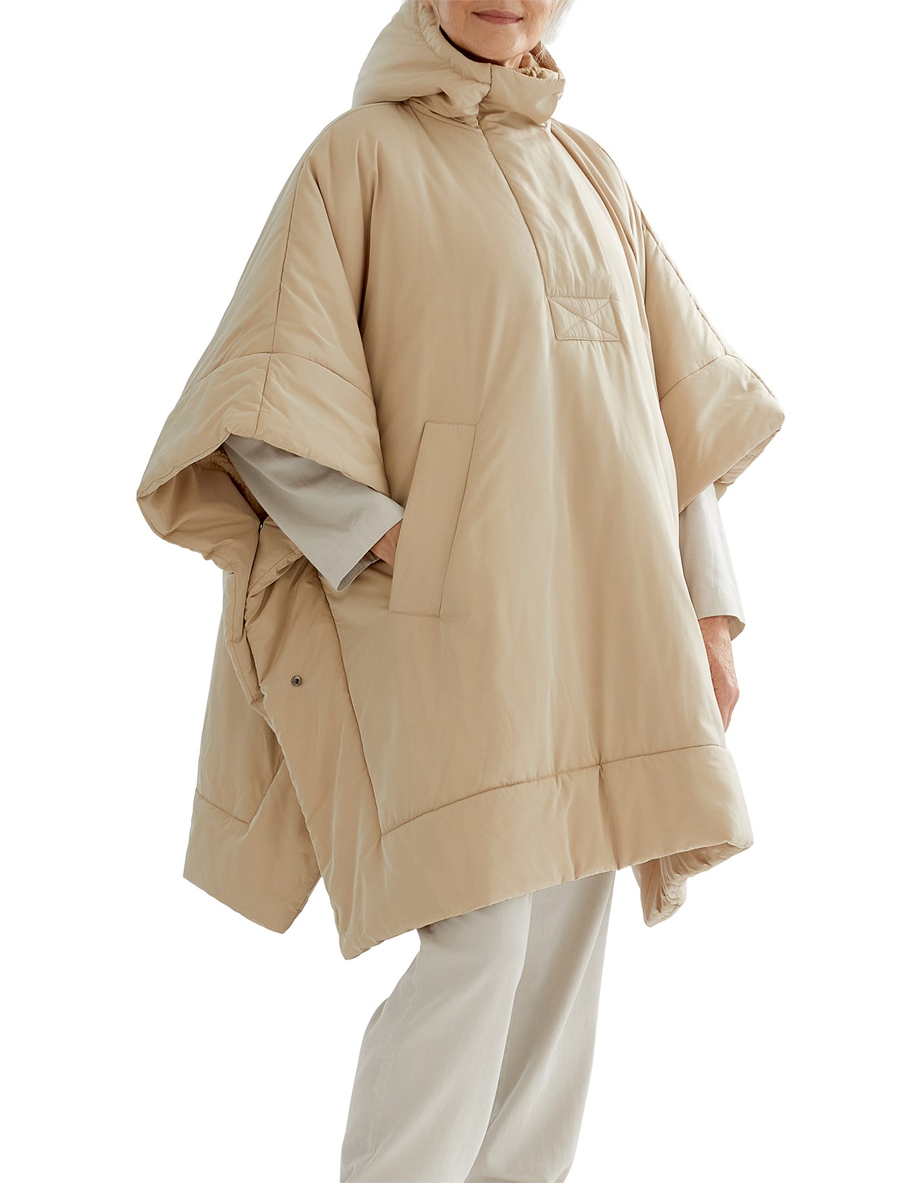 Fine-day Yield -Recycled Polyester Padded Poncho | David Jones