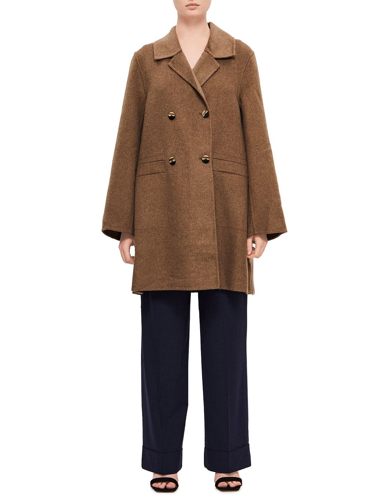 Ganni Double Breasted Wool Midi Jacket | David Jones